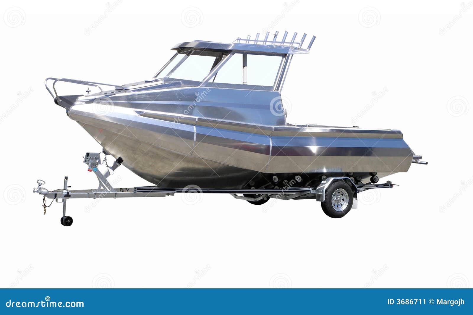 New Boat on Trailer stock image. Image of large, travel - 3686711