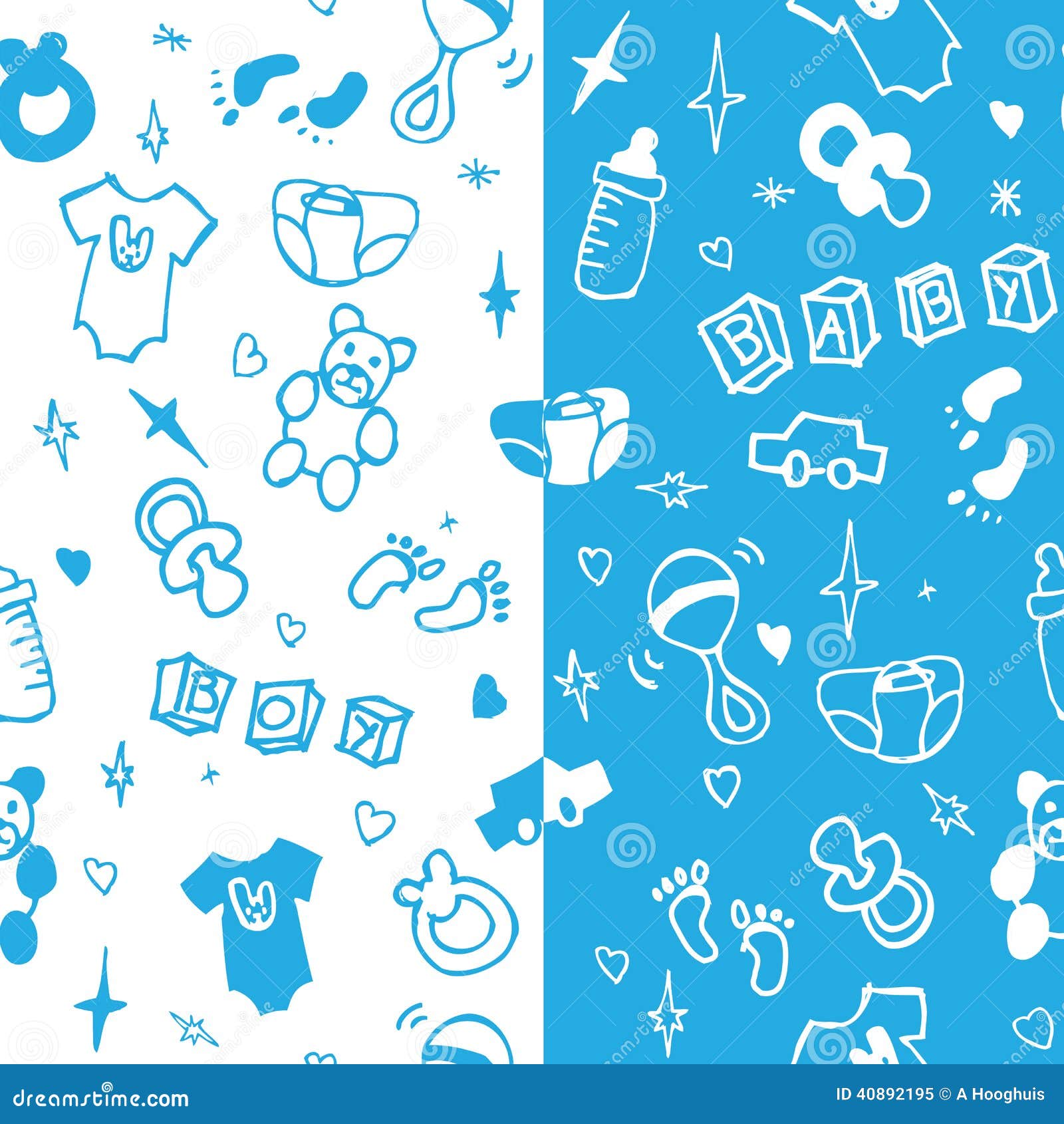 New Born Baby Boy Seamless Pattern Stock Vector - Illustration of dummy ...