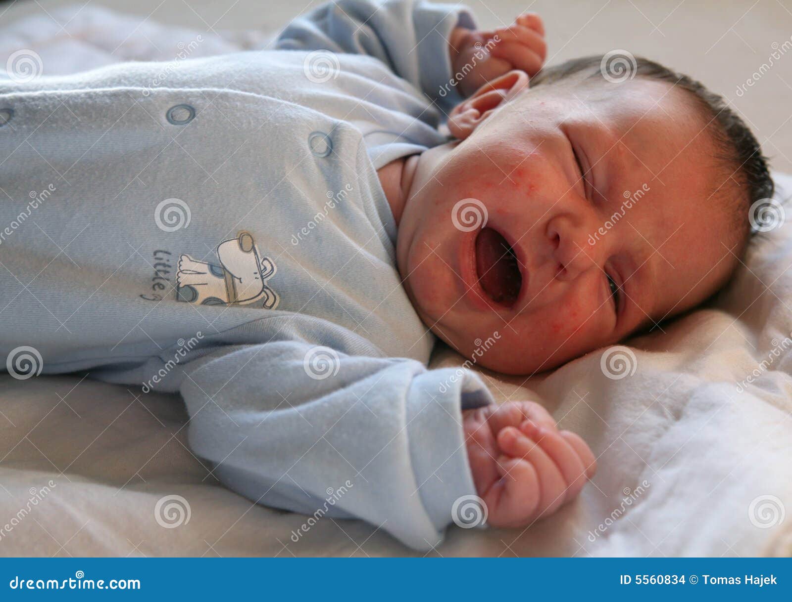 New-born baby crying stock photo. Image of beautiful, dummy - 5560834