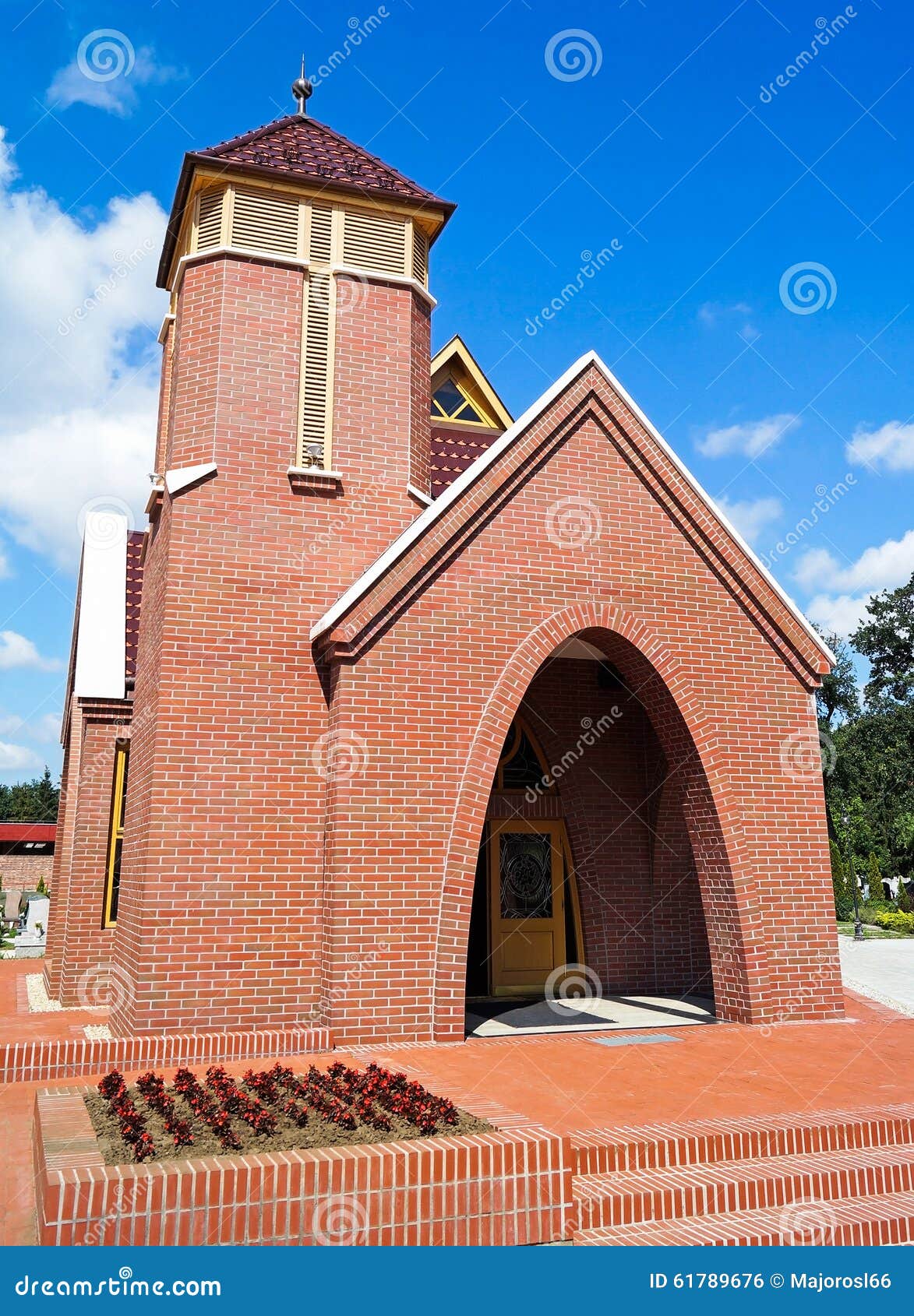 New brick church stock photo. Image of blue, outdoors - 61789676