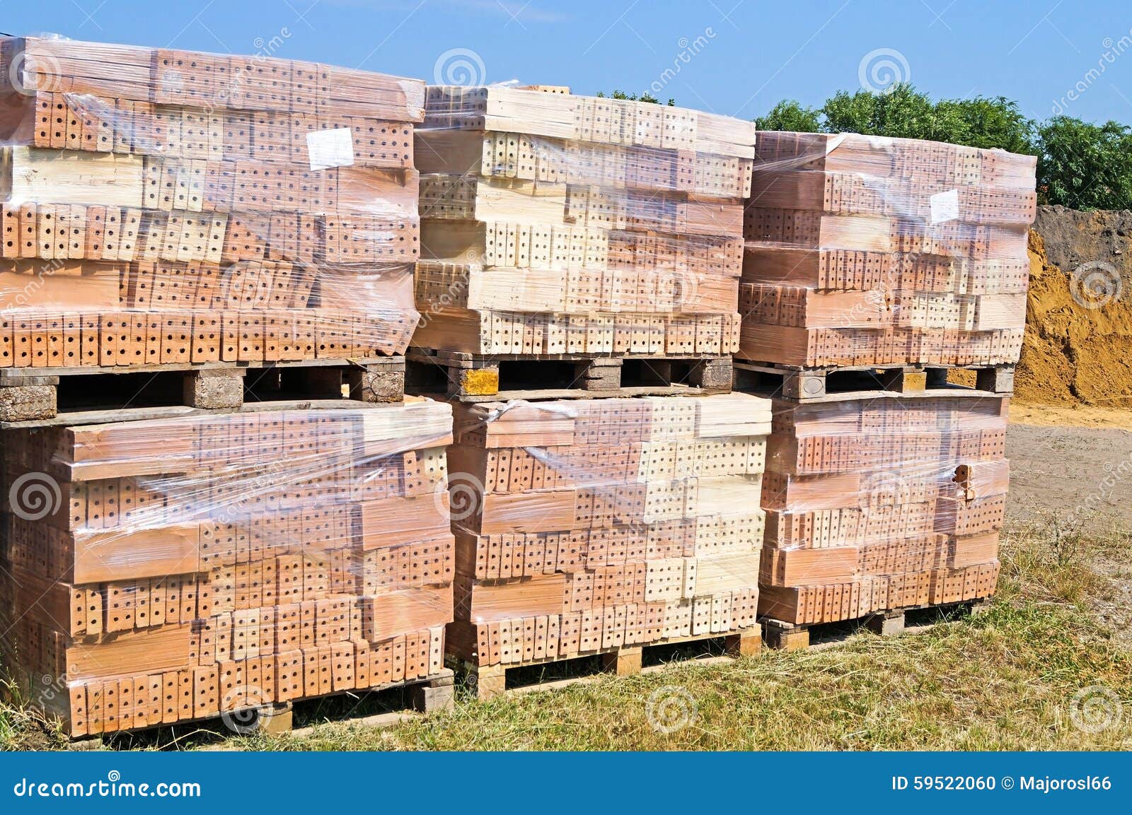 New Brick Construction Materials Stock Photo - Image of industry, brick ...