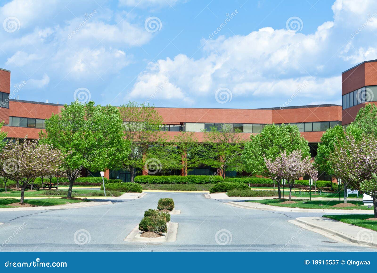 New Brick Office Building Trees Suburban MD USA Stock Image - Image of ...