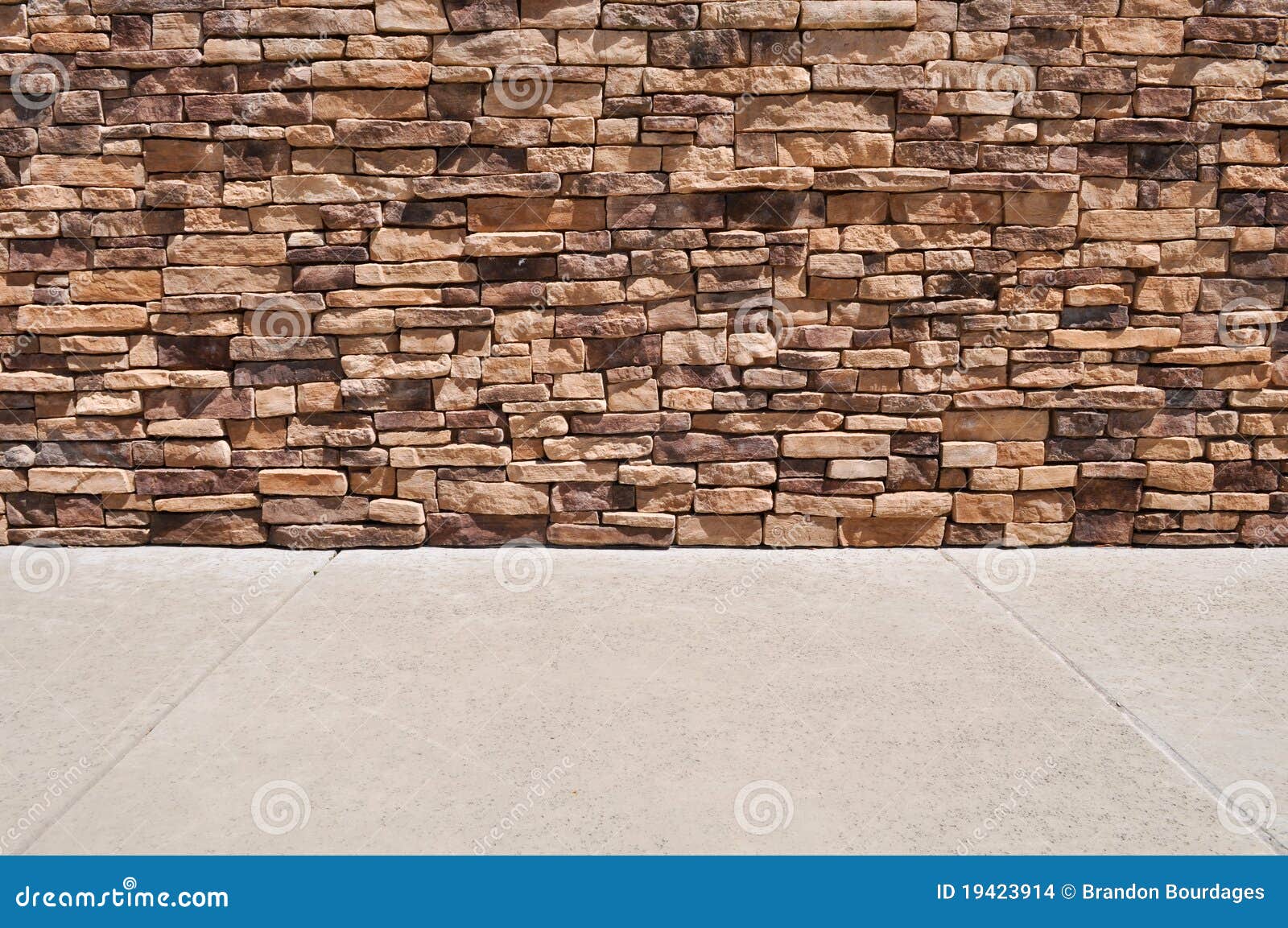 New Brick Wall Sidewalk stock photo. Image of architecture - 19423914