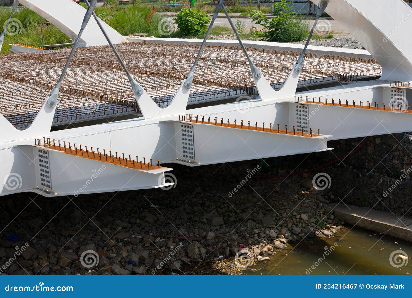 New bridge across a river stock image. Image of project - 254216467