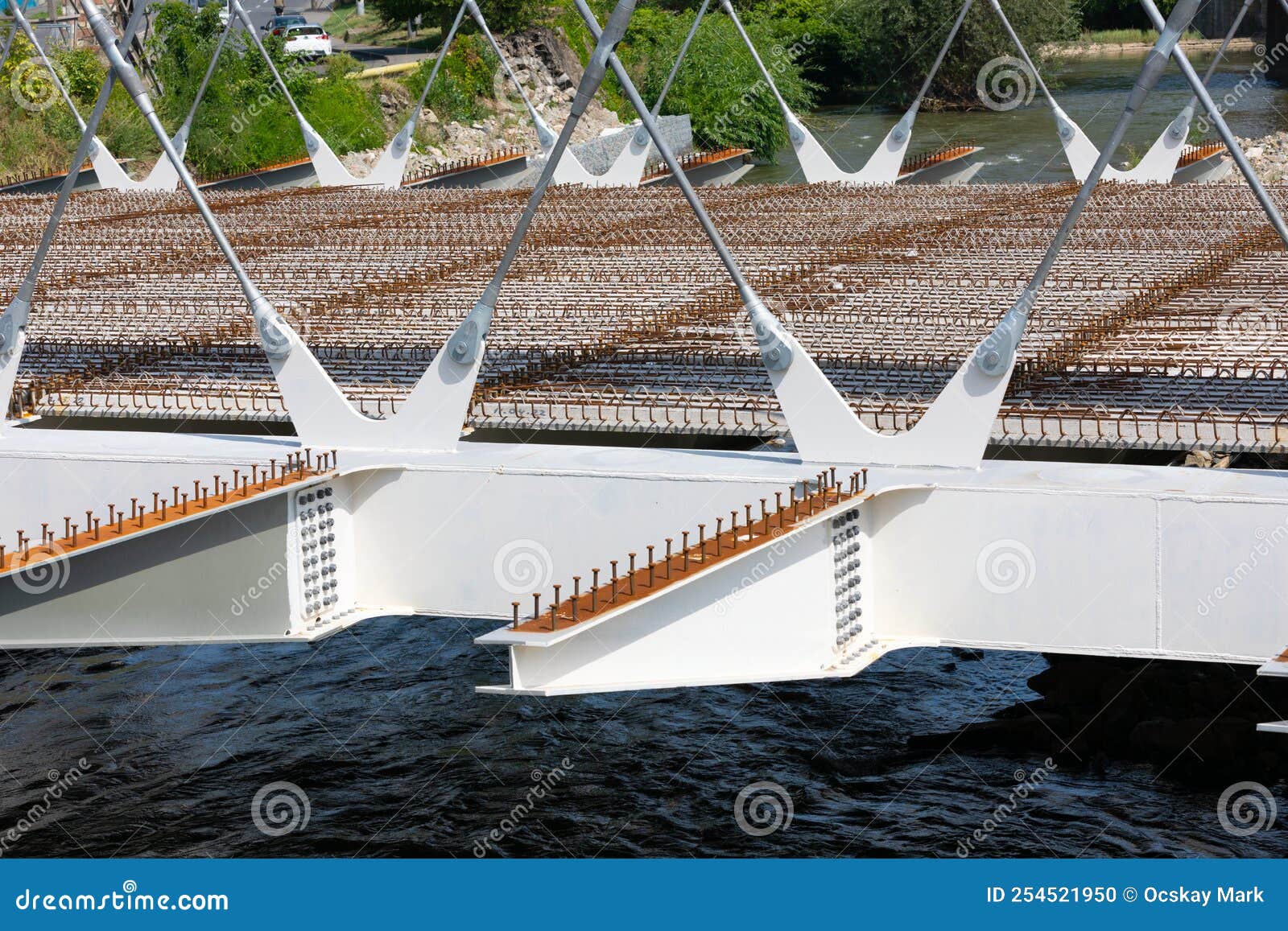 New bridge across a river stock photo. Image of incomplete - 254521950