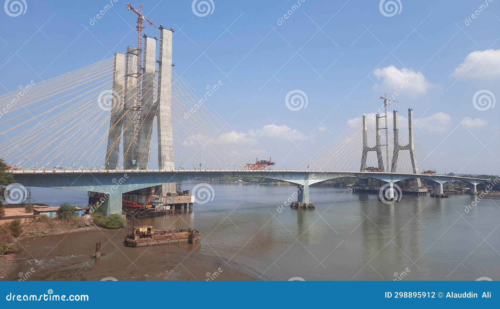 A New Bridge is Being Built. Stock Photo - Image of vehicle, harbor ...
