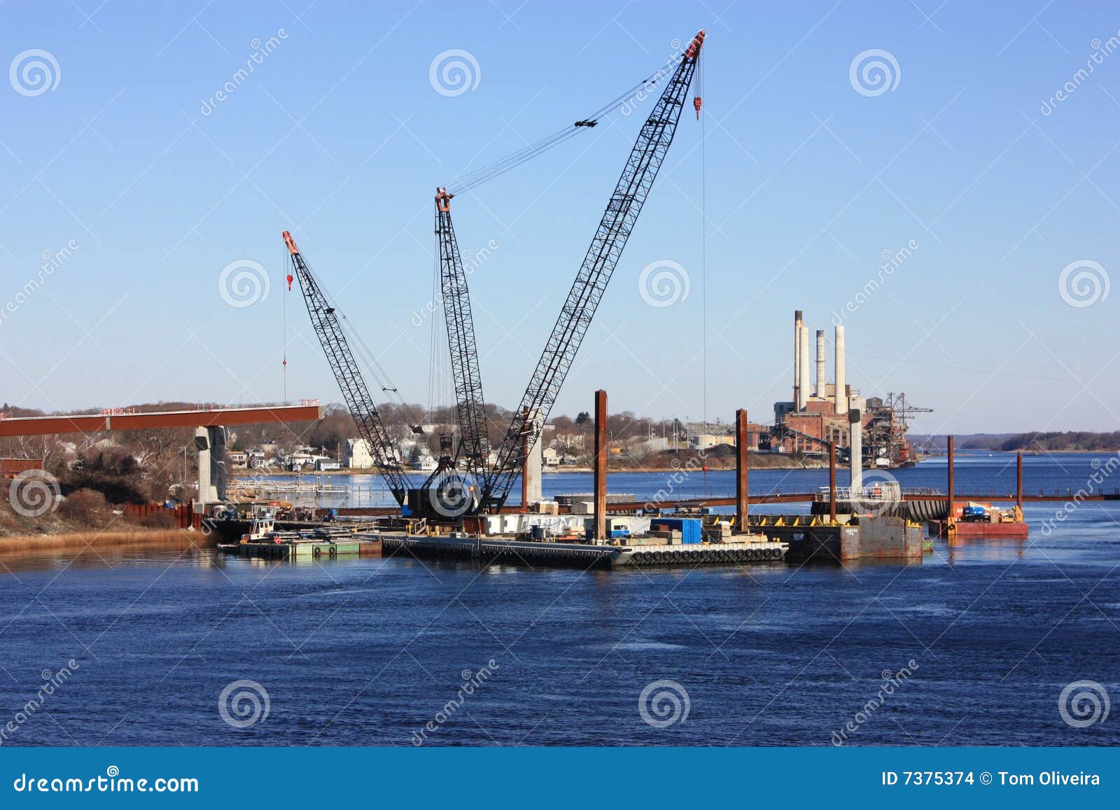 New bridge construction. stock photo. Image of transportation - 7375374