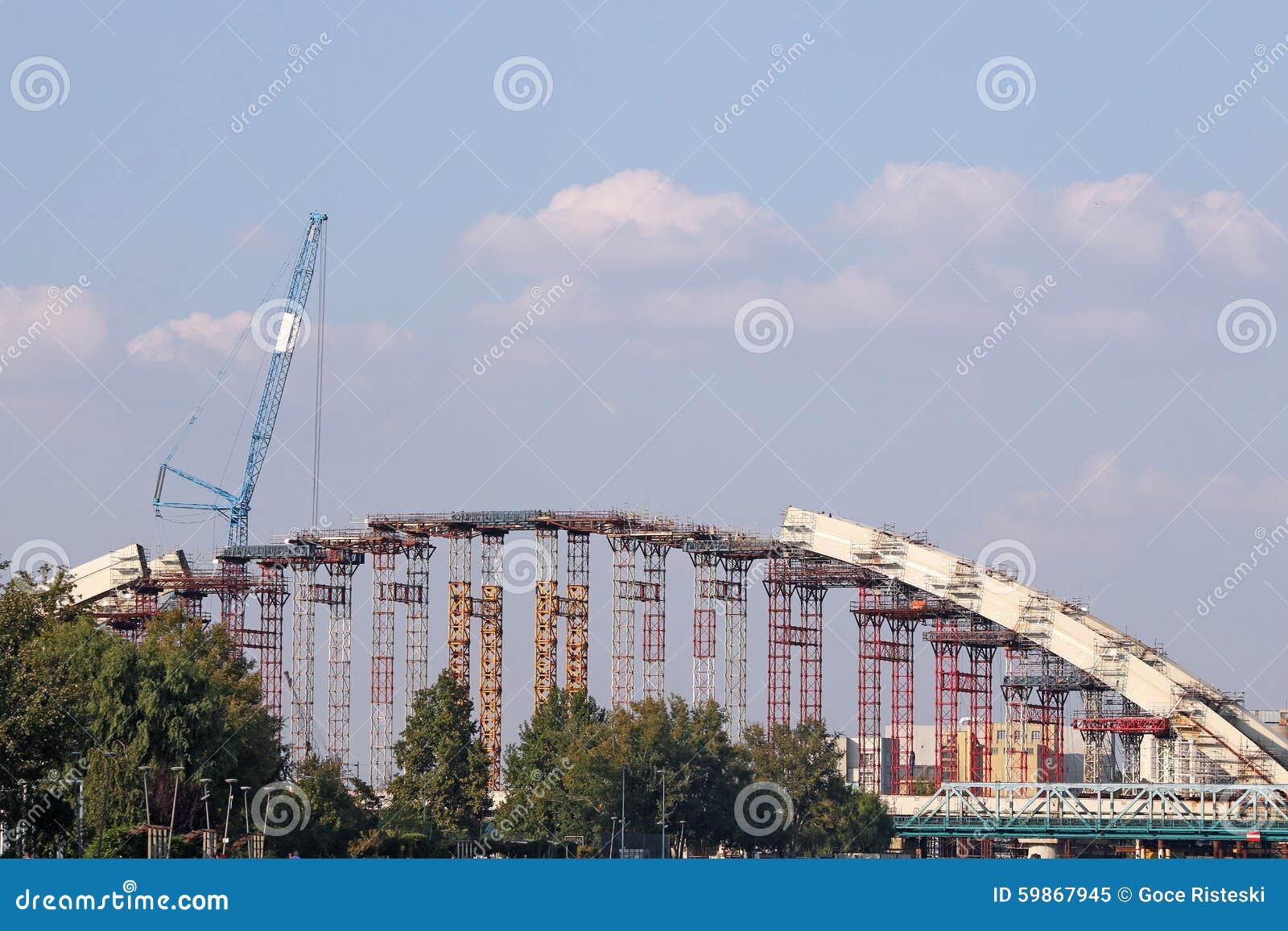 New Bridge Construction Site Stock Image - Image of construction ...