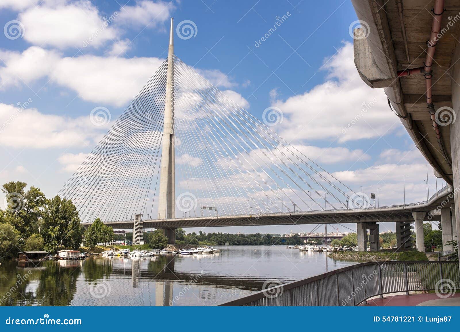 New Bridge Over Ada in Belgrade Stock Image - Image of concrete, metal ...