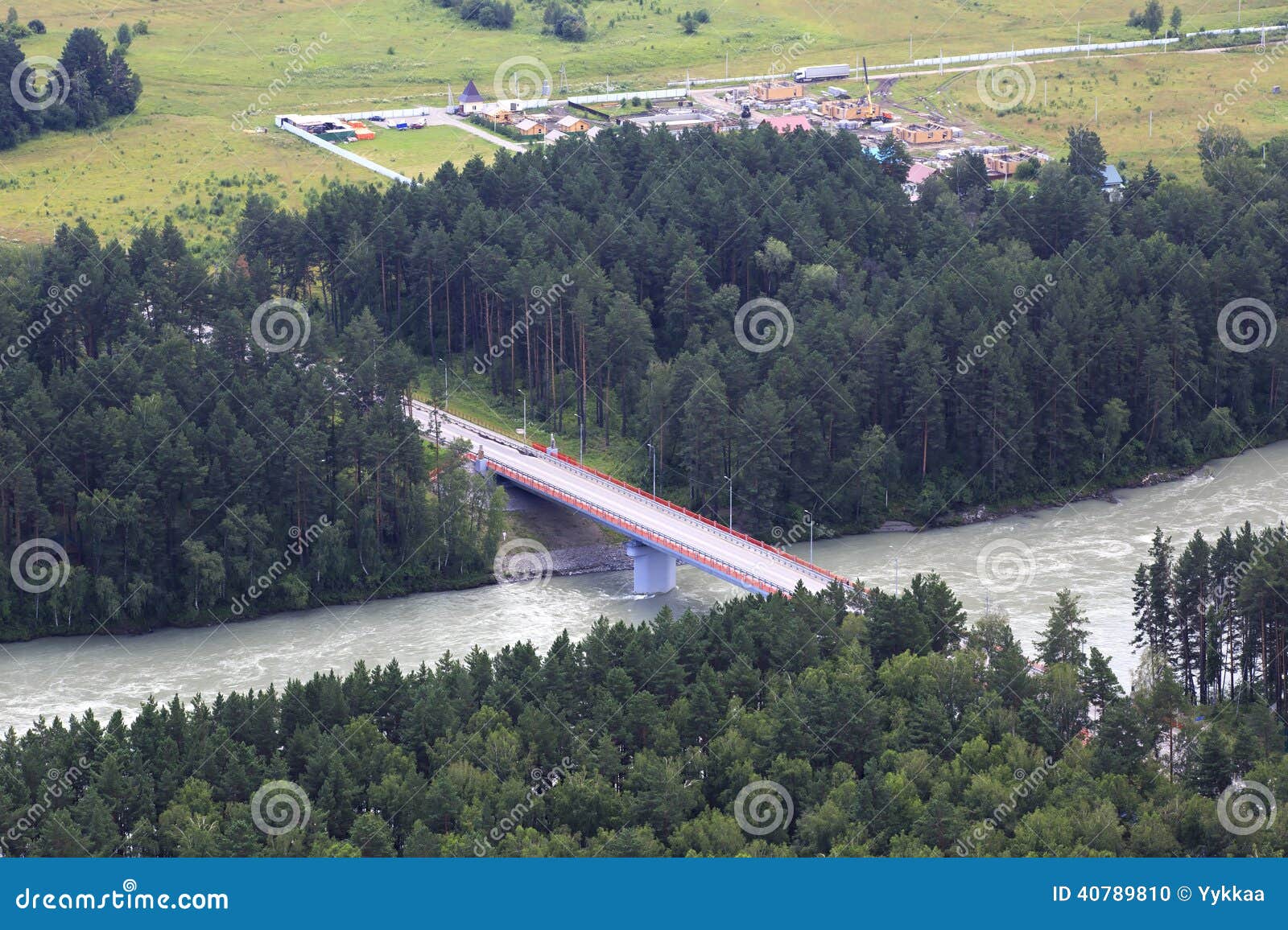 New Bridge Over the Katun River Stock Photo - Image of cloud, altai ...