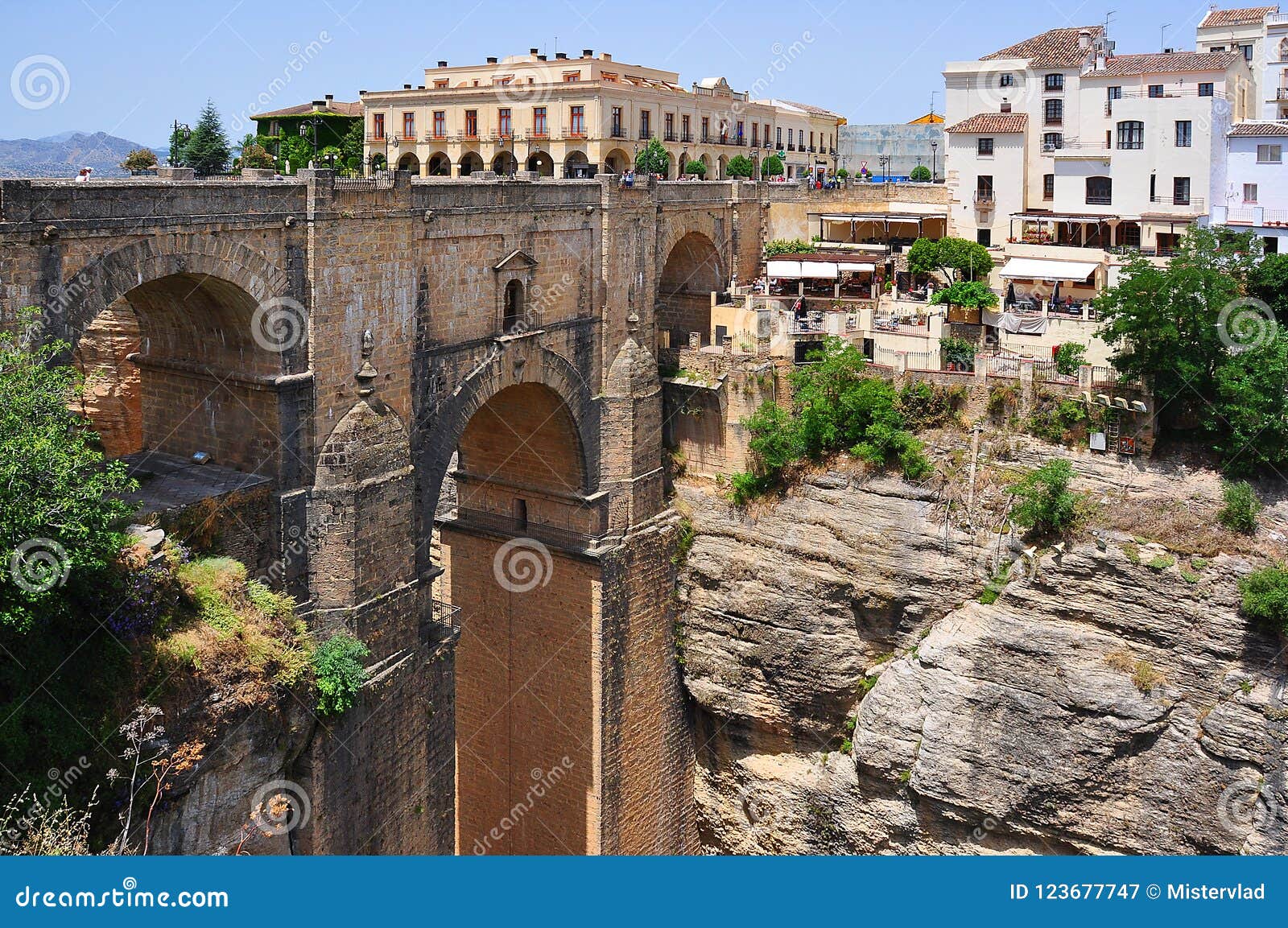 New bridge in Ronda, Spain stock image. Image of puente - 123677747