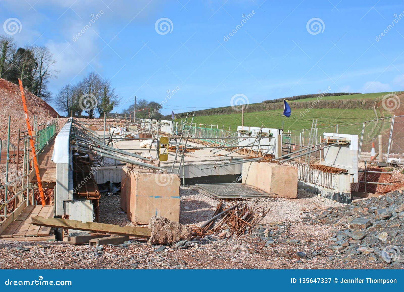 Road Bridge on a Construction Site Stock Image - Image of construction ...
