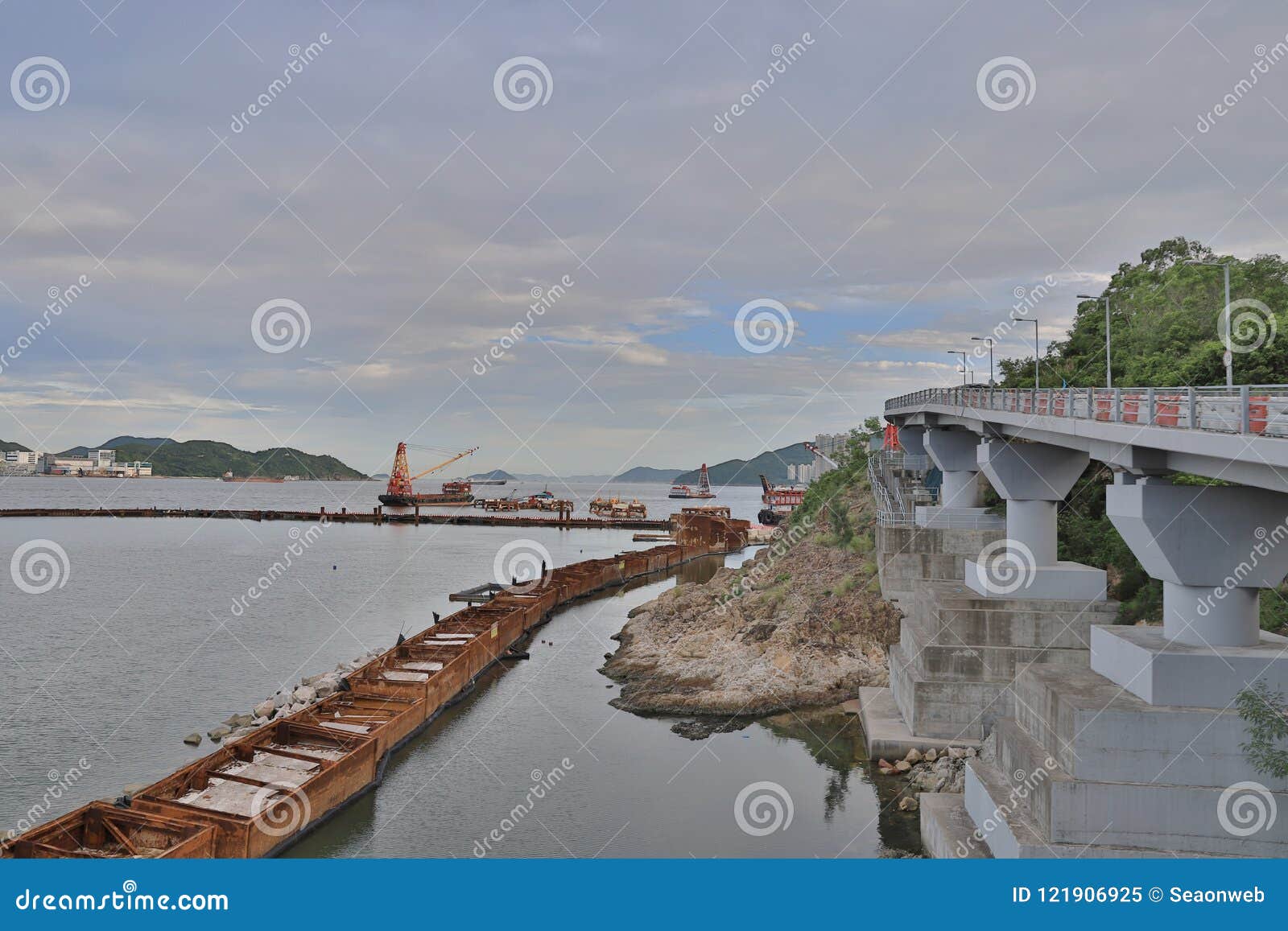 New Brige Site at Tseung Kwan O Stock Image - Image of equipment ...