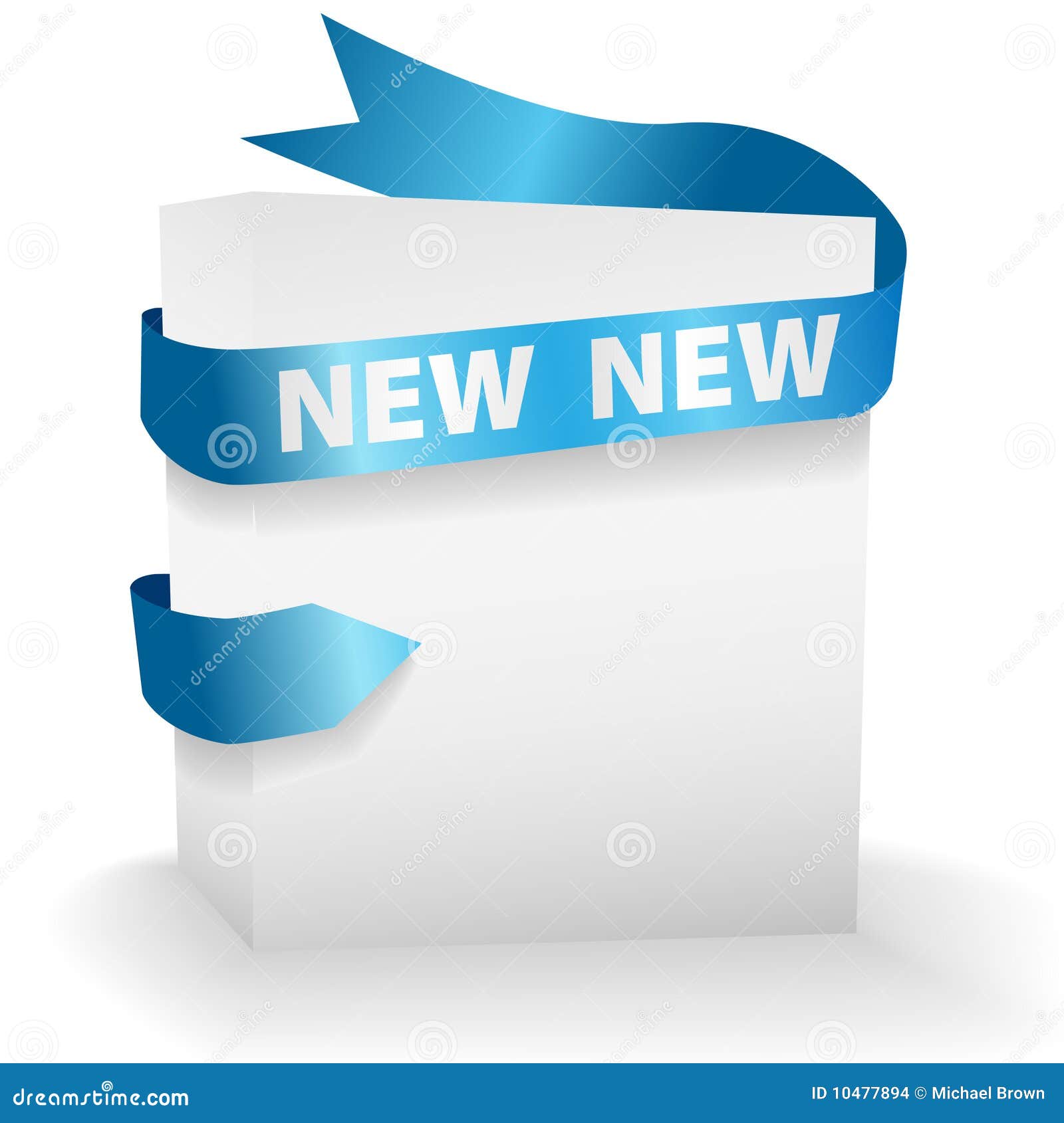 NEW Bright Blue Ribbon on Packaging Box Stock Vector - Illustration of ...