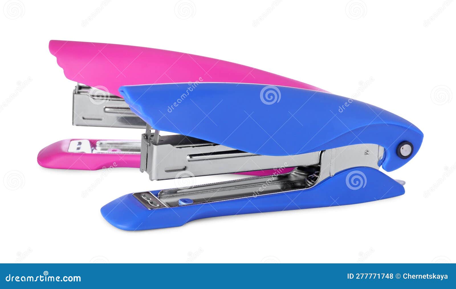New Bright Color Staplers Isolated on White Stock Photo - Image of pink ...