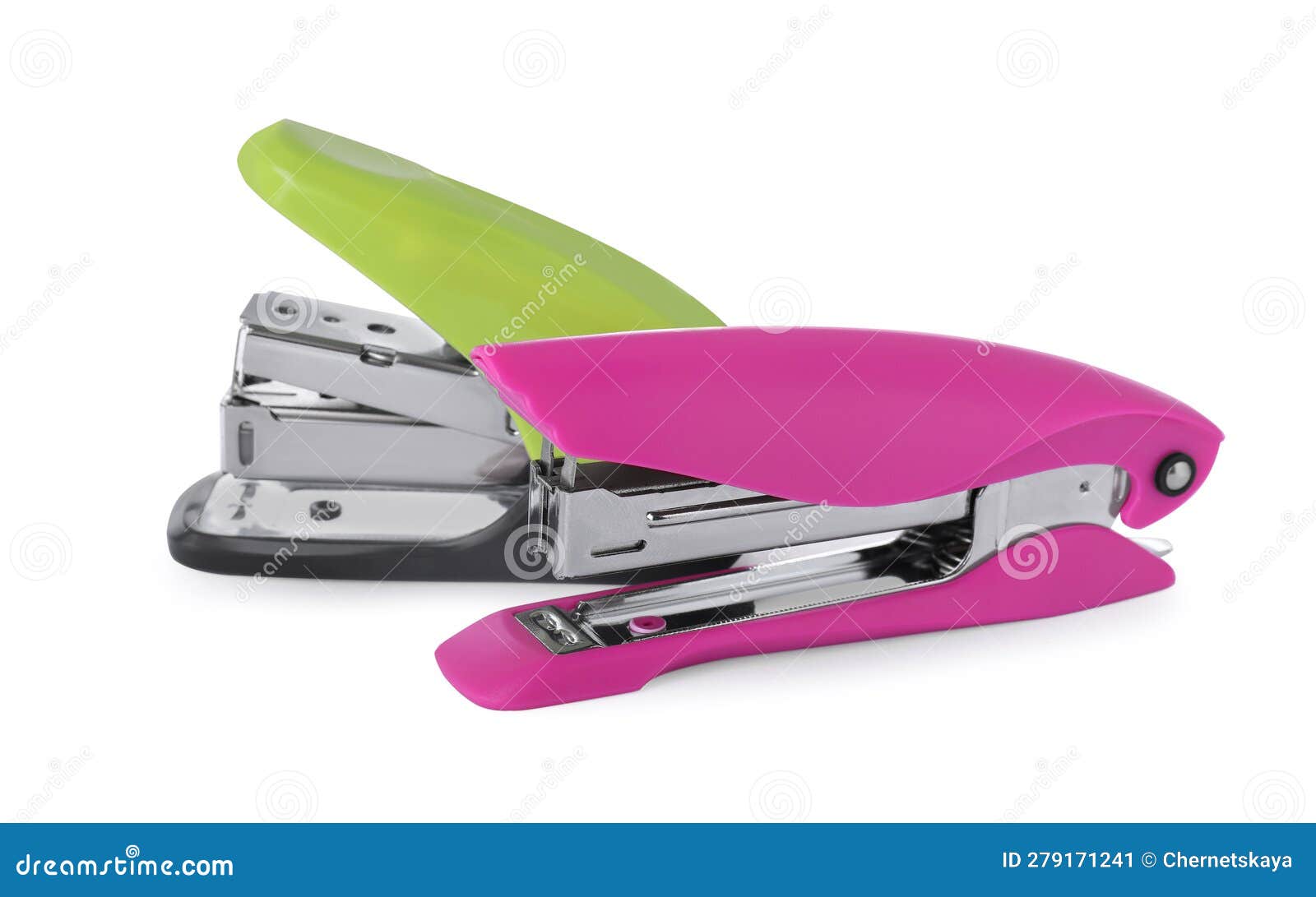 New Bright Color Staplers Isolated on White Stock Image - Image of ...