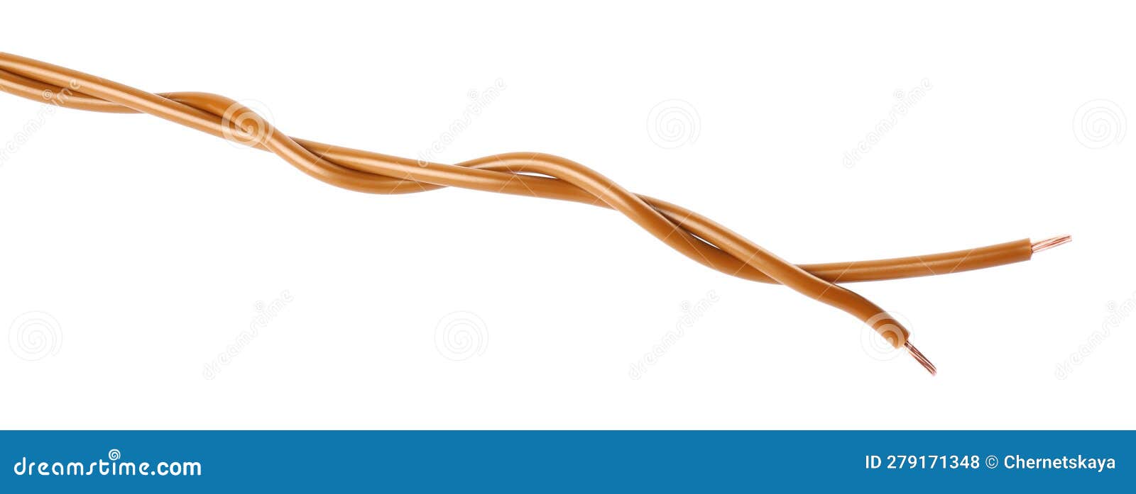 New Brown Electrical Wires Isolated on White Stock Photo - Image of ...