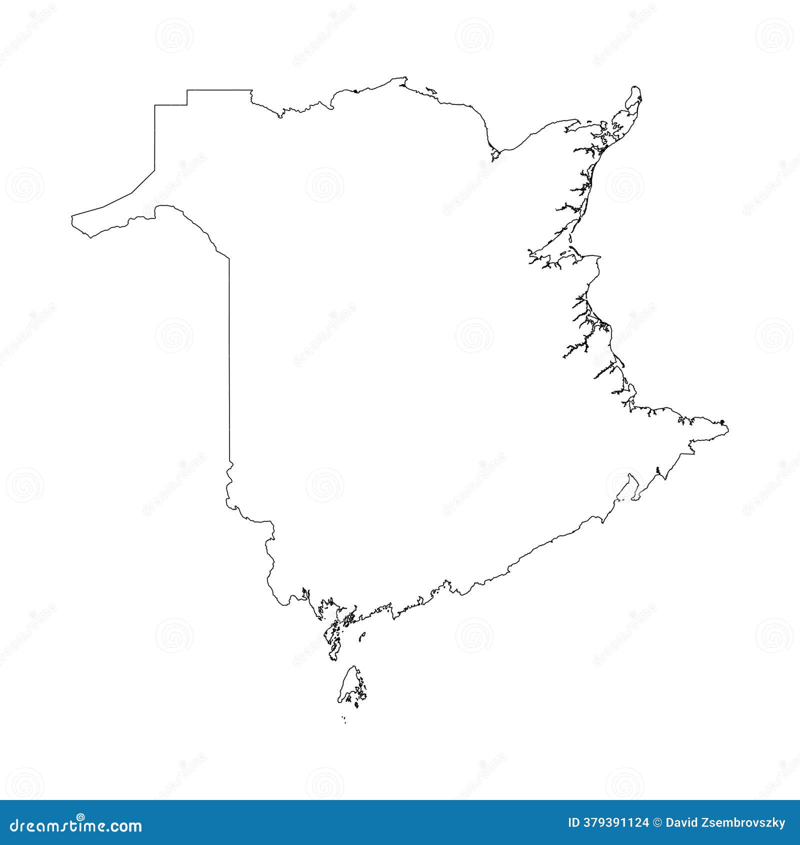 New Brunswick Blank Outline Map Set Vector Illustration | CartoonDealer ...