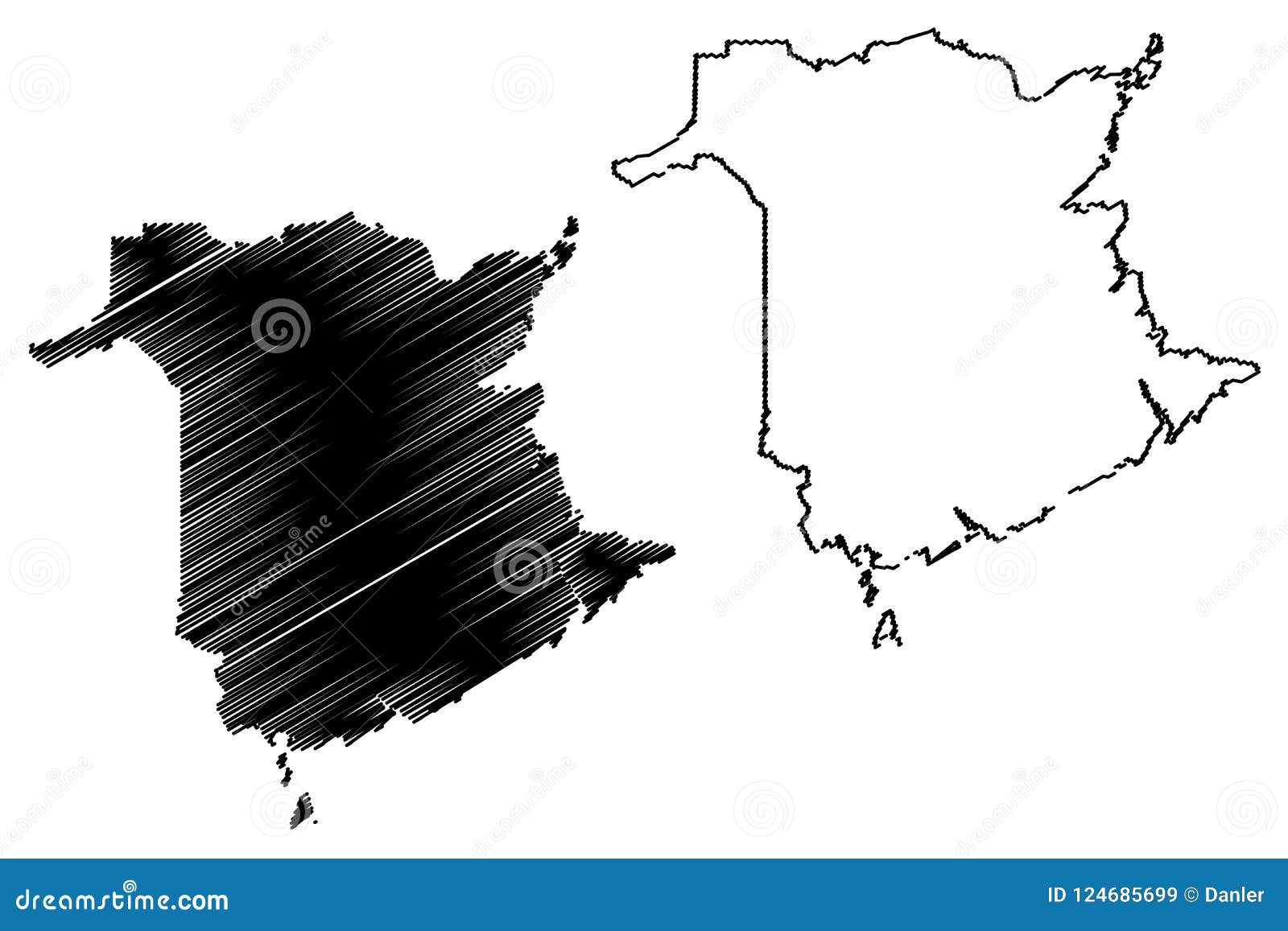 New Brunswick Canada Map Vector Stock Vector - Illustration of contour ...