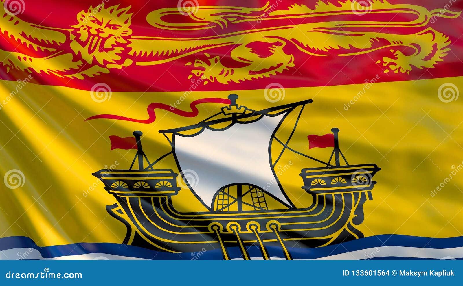 New Brunswick Map Flag. Map Of New Brunswick Flag Isolated On White ...