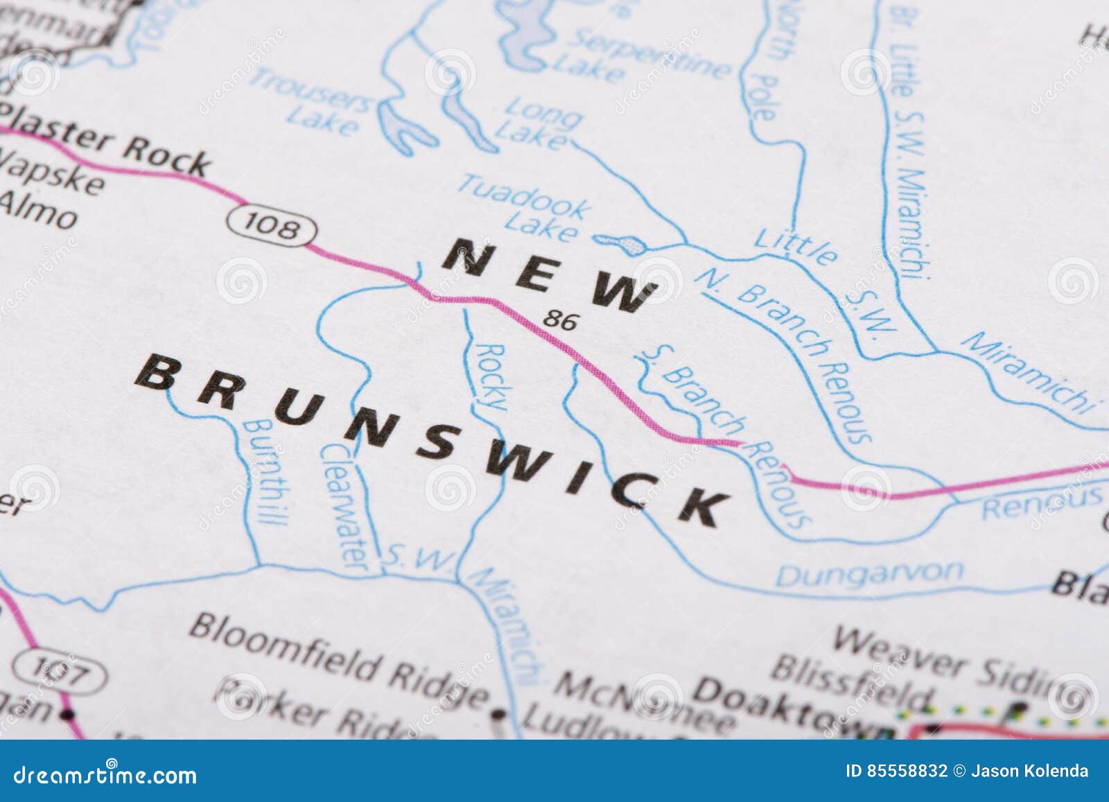 New Brunswick on Political Map Stock Photo - Image of fashioned ...