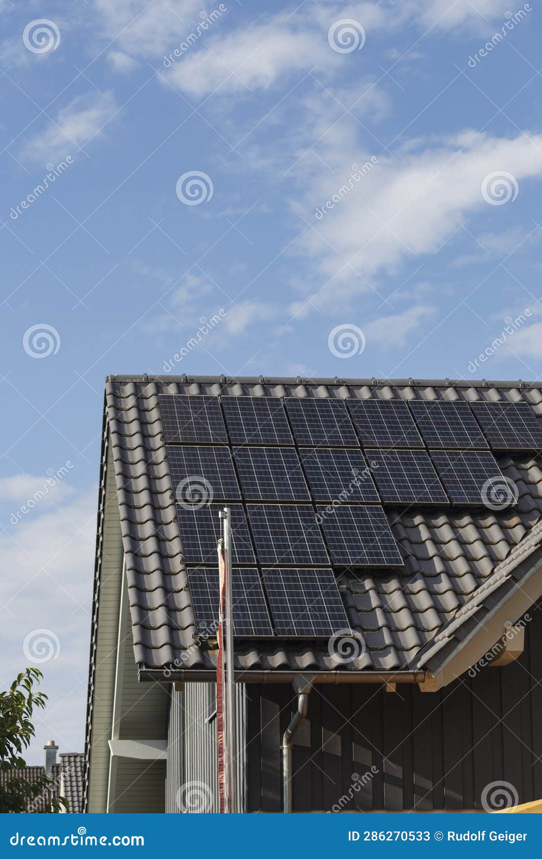 New Building Area Wit Solar Panel on Rooftop Stock Image - Image of ...