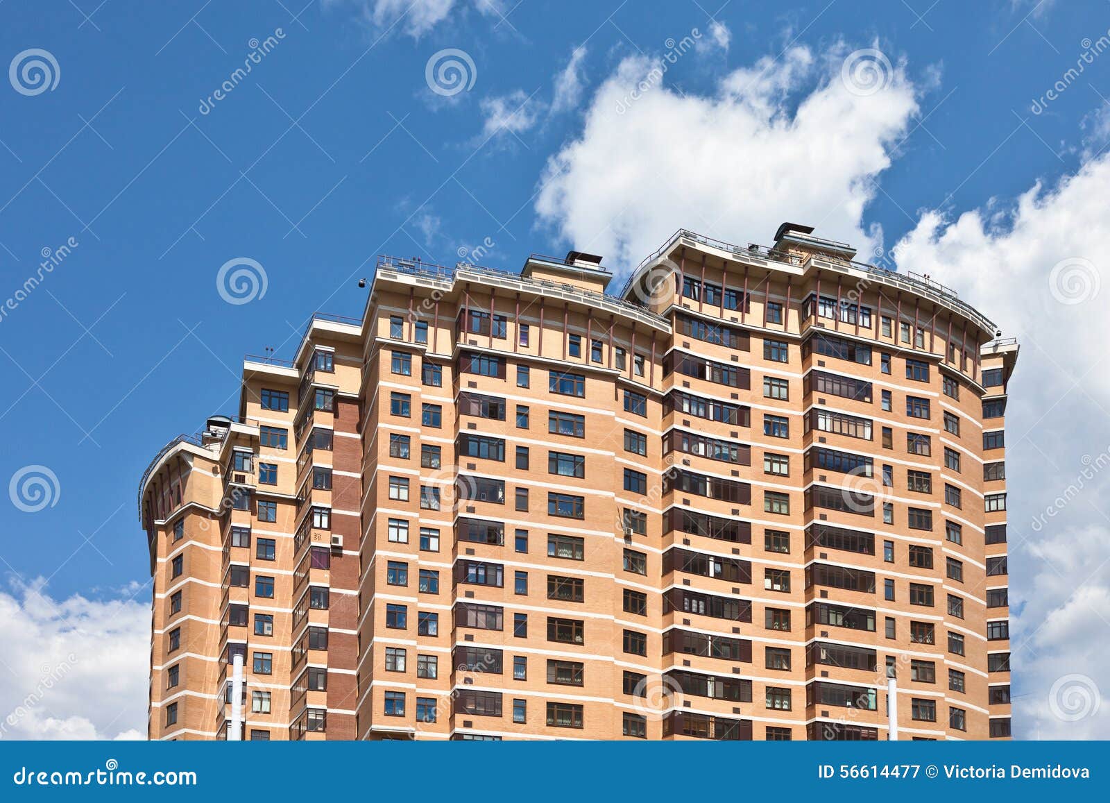 New Building at Blue Sky Background Stock Image - Image of hotel, real ...