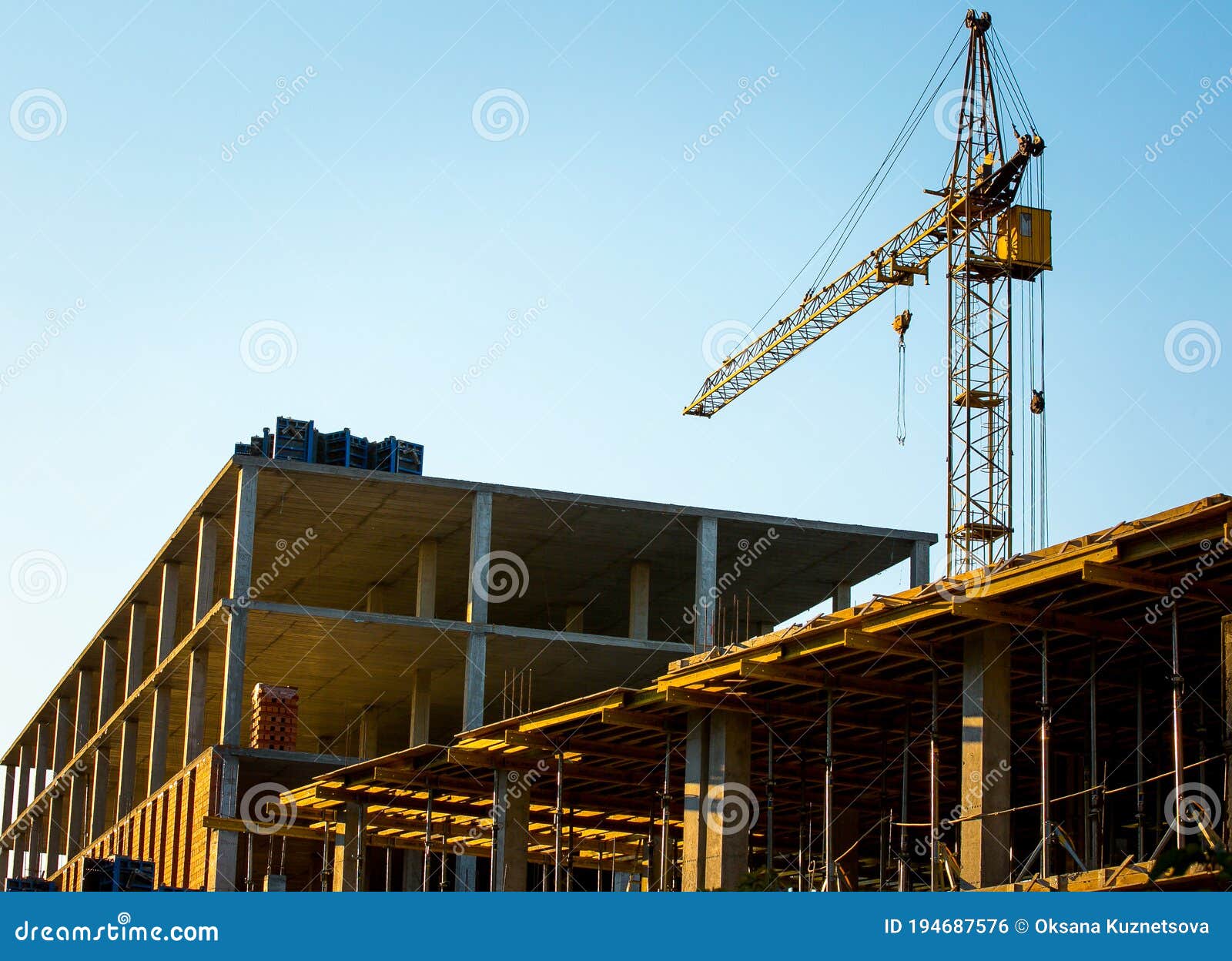 New Building. Construction of New Buildings. Construction Cranes Used ...