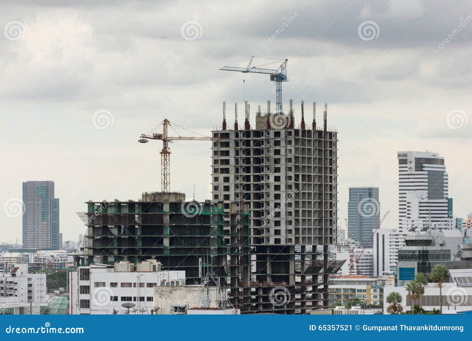 New Building Construction in a Heavily Congested Urban Area Stock Image ...