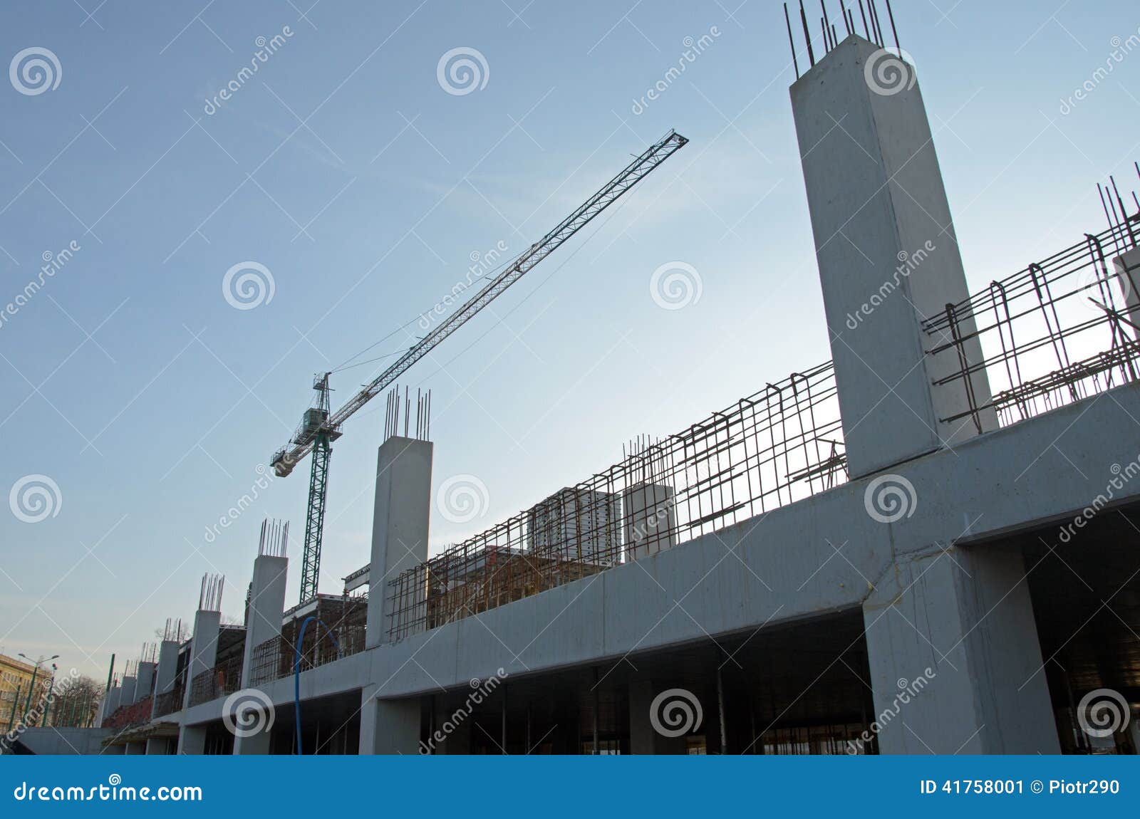New Building during Construction Stock Image - Image of wall, office ...