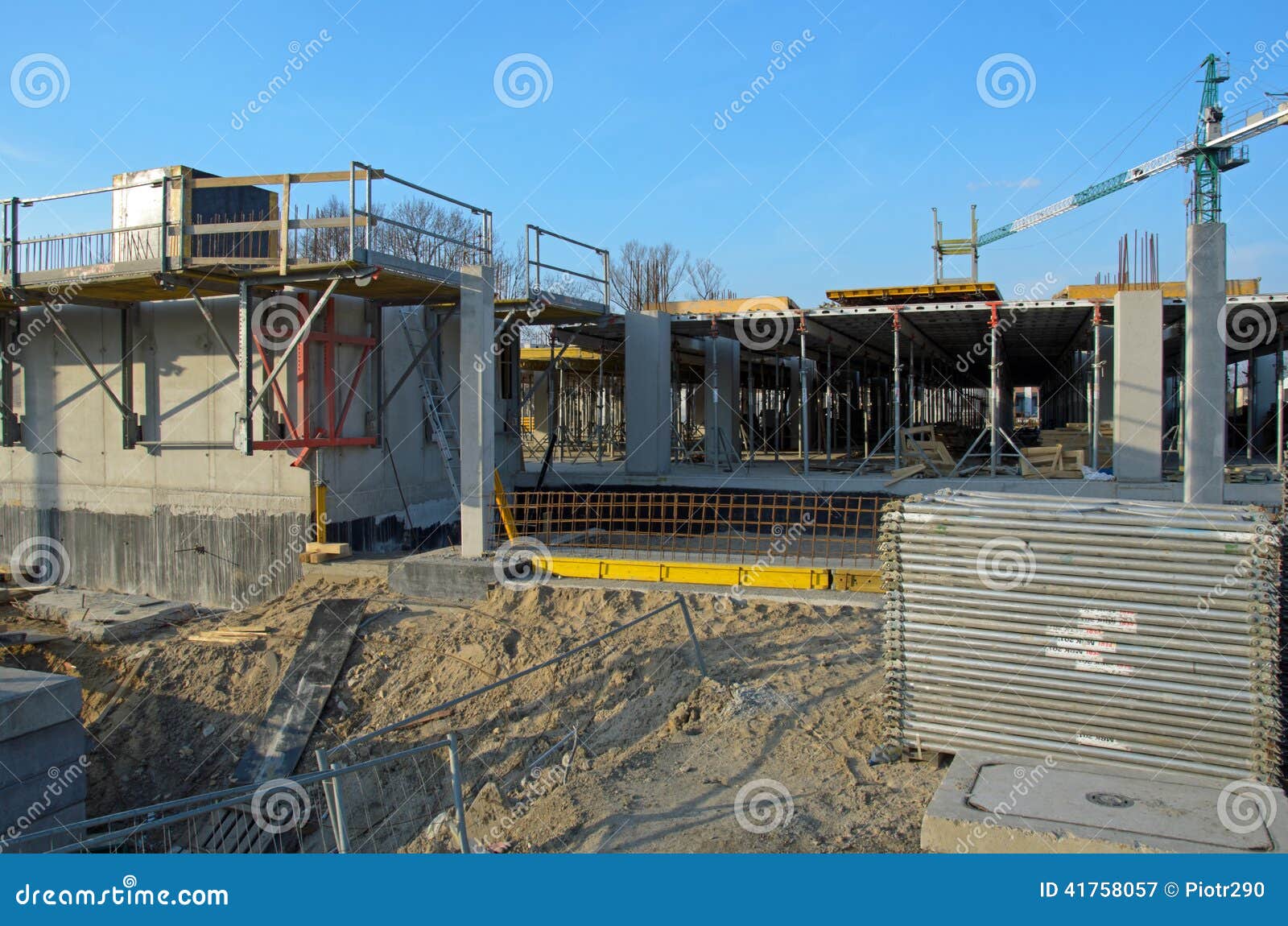 New Building during Construction Stock Image - Image of energy, head ...