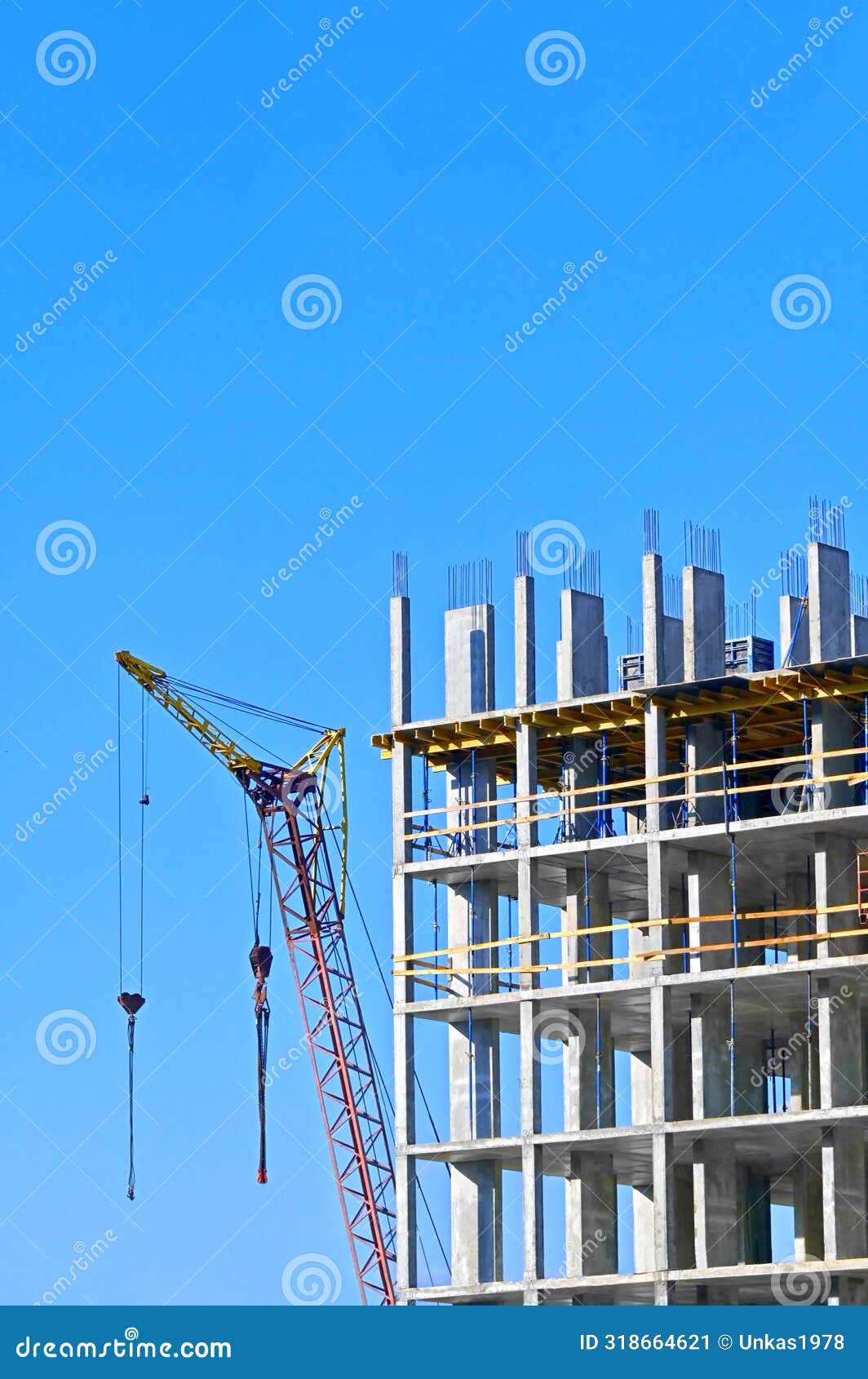 New Building Construction Site Stock Image - Image of cement ...