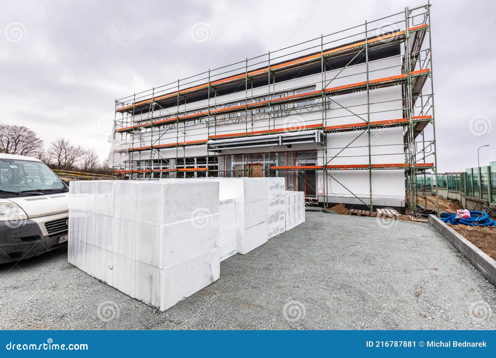 New Building Construction Site. Styrofoam Storage Editorial Photo ...
