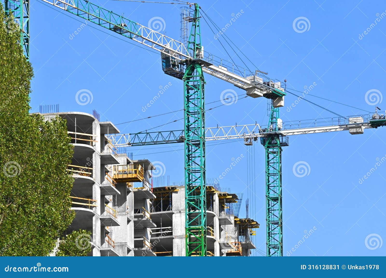 New Building Construction Site Stock Image - Image of concrete ...