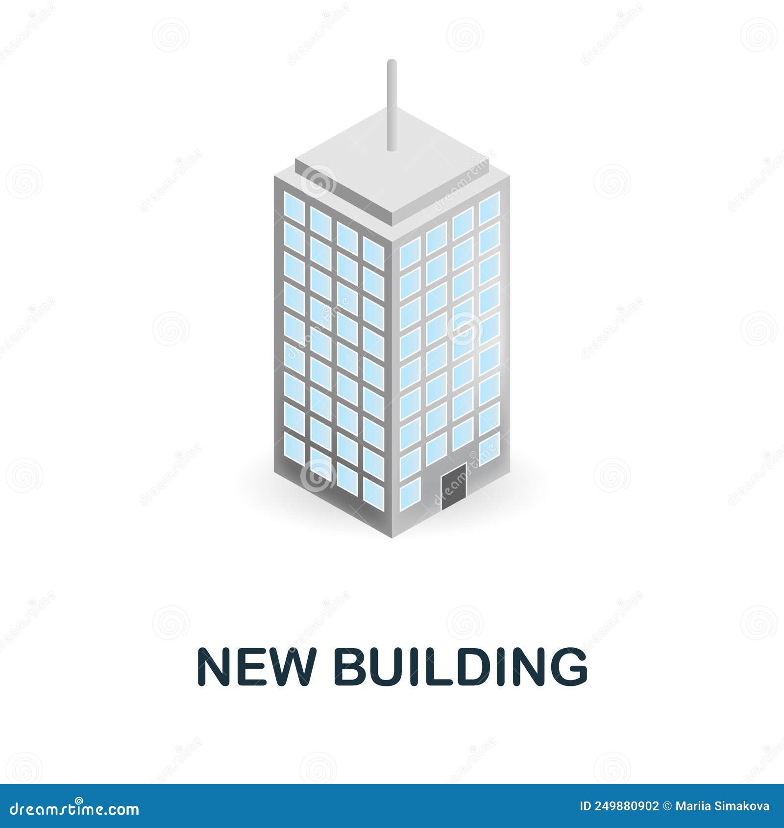 New Building 3d Icon Simple Element from Buildings Collection. Creative ...
