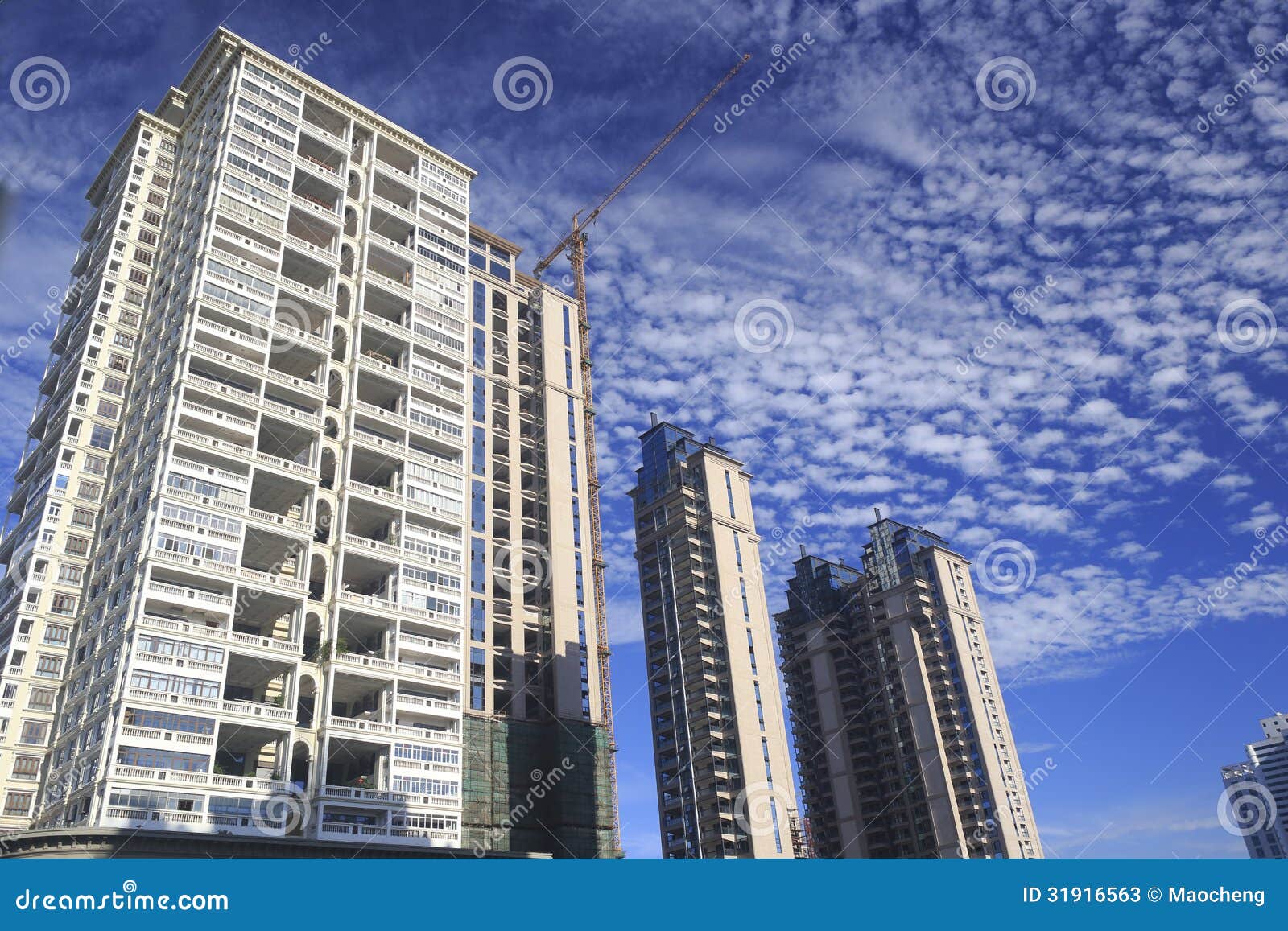New Building in the Morning Stock Image - Image of architect, high ...