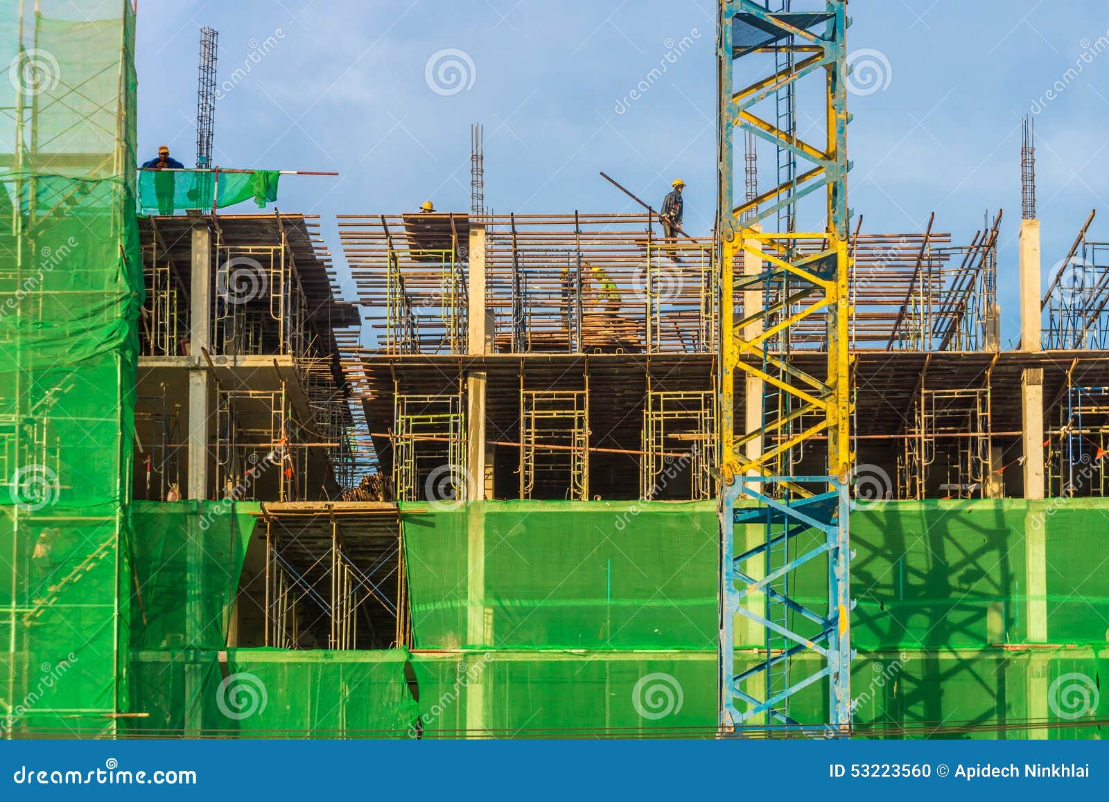 The New Building is Under Construction Stock Photo - Image of ...