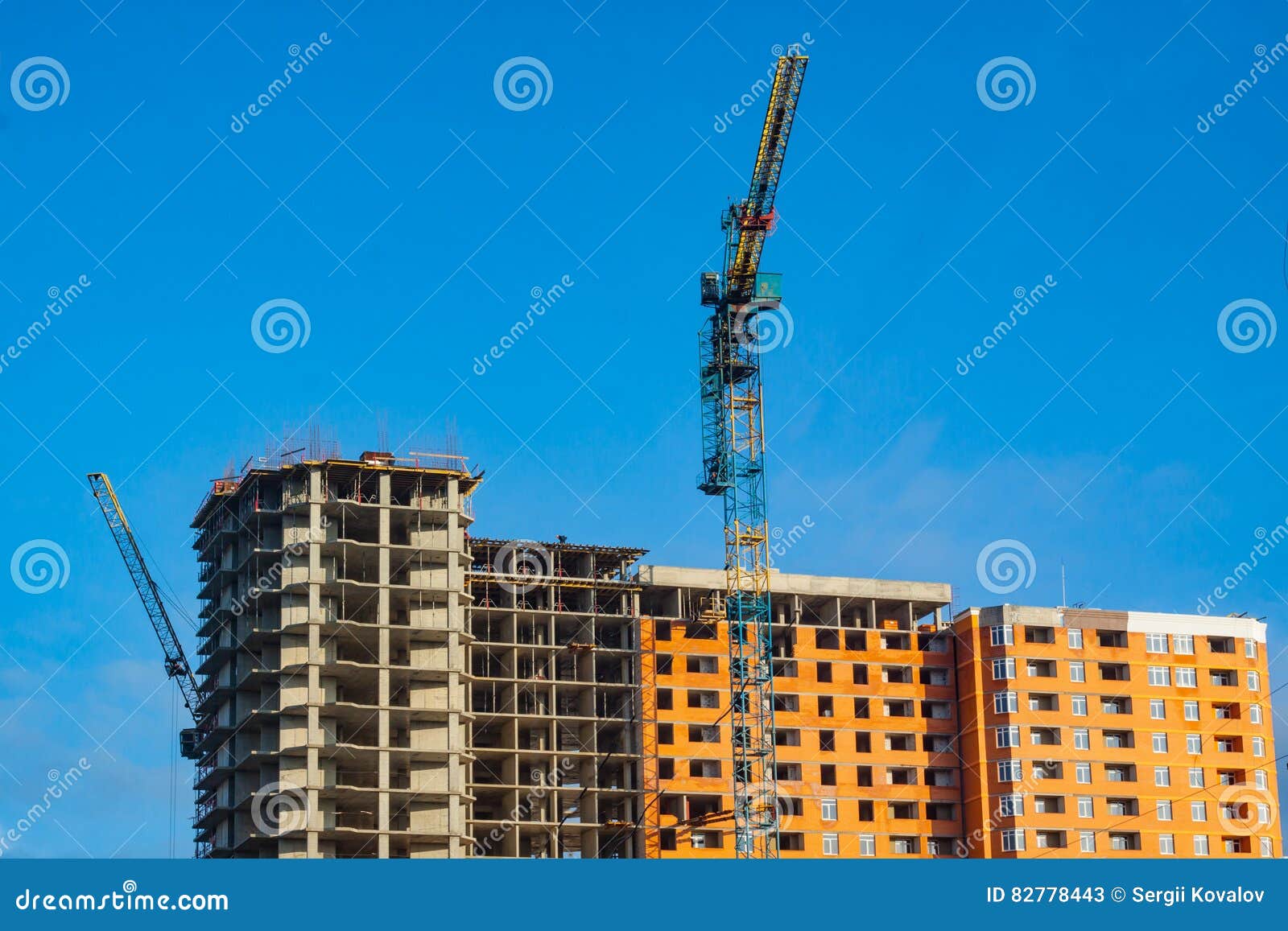 New Building Under Construction with Brick Work Stock Image - Image of ...