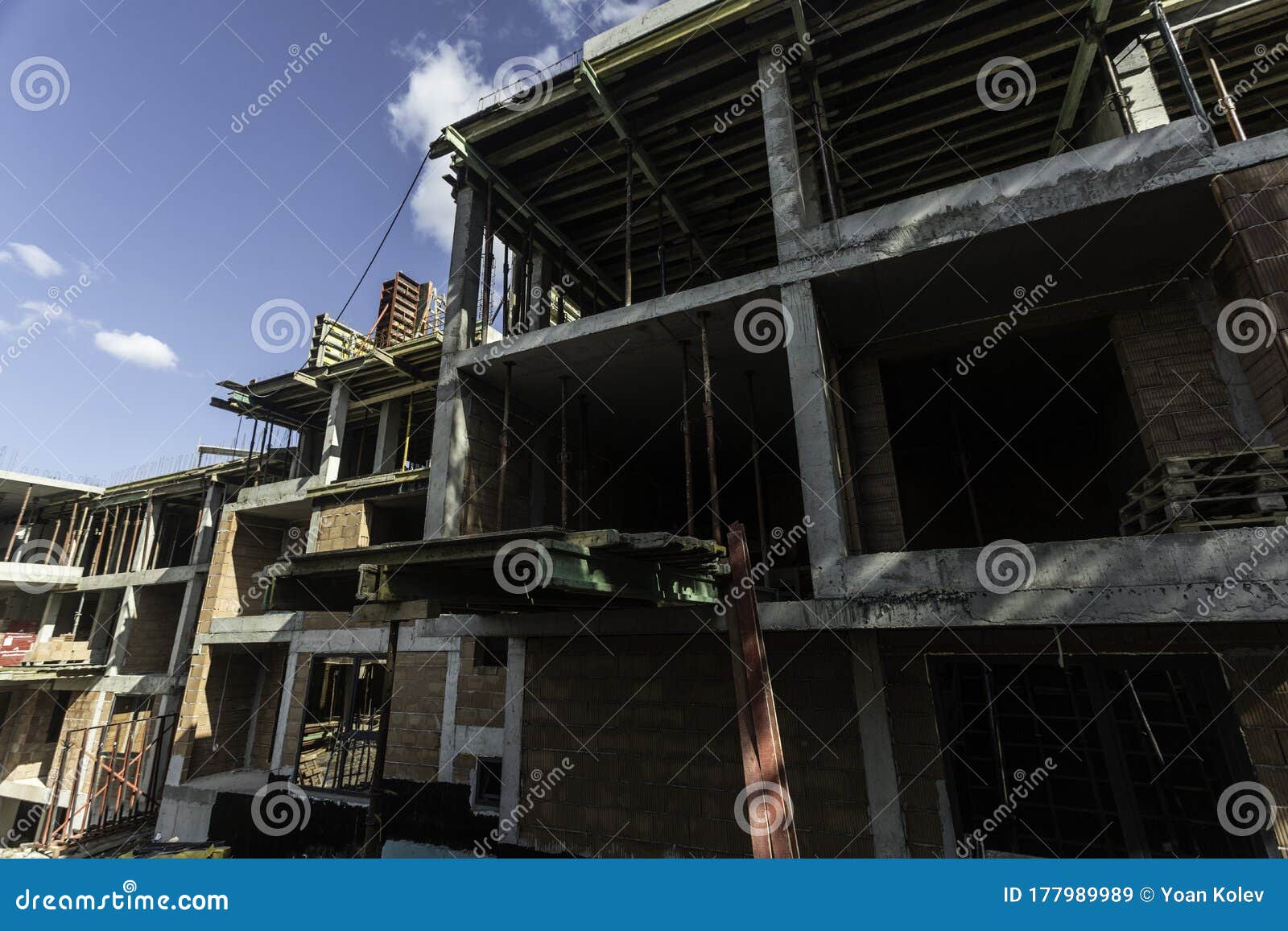 New Building Under Construction Concrete and Bricks Stock Image - Image ...
