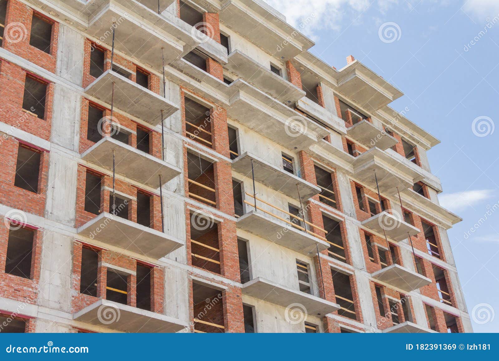 Building Under Construction Made of Concrete and Brickwork Stock Image ...