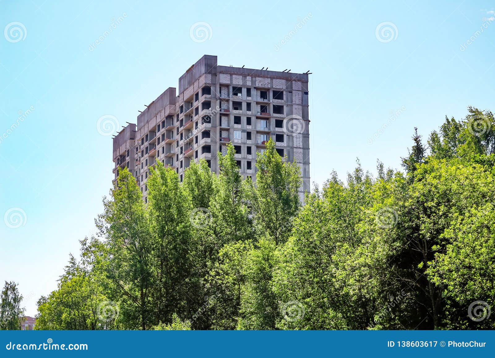 New Buildings Behind the Forest Stock Image - Image of urban ...