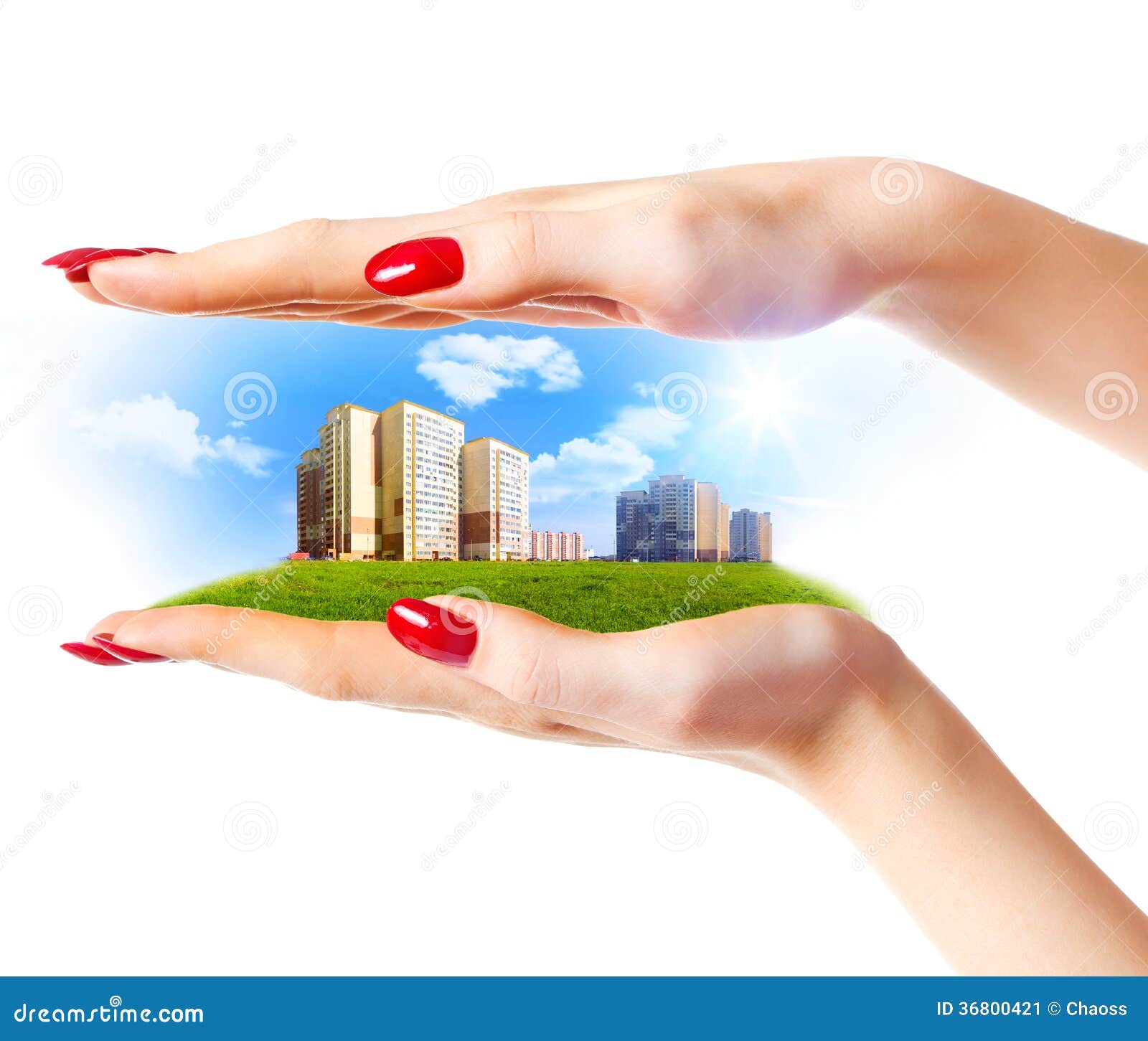 New Buildings in Woman Hands Stock Image - Image of beautiful, hold ...