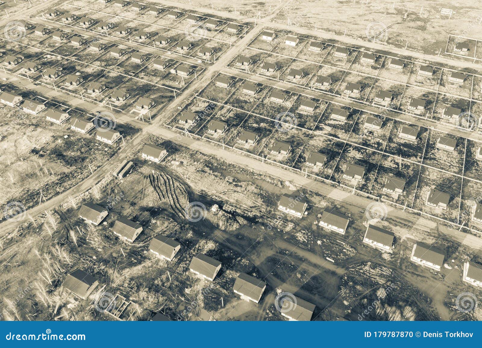 New Built Urban-type Settlement, View from the Drone Stock Photo ...