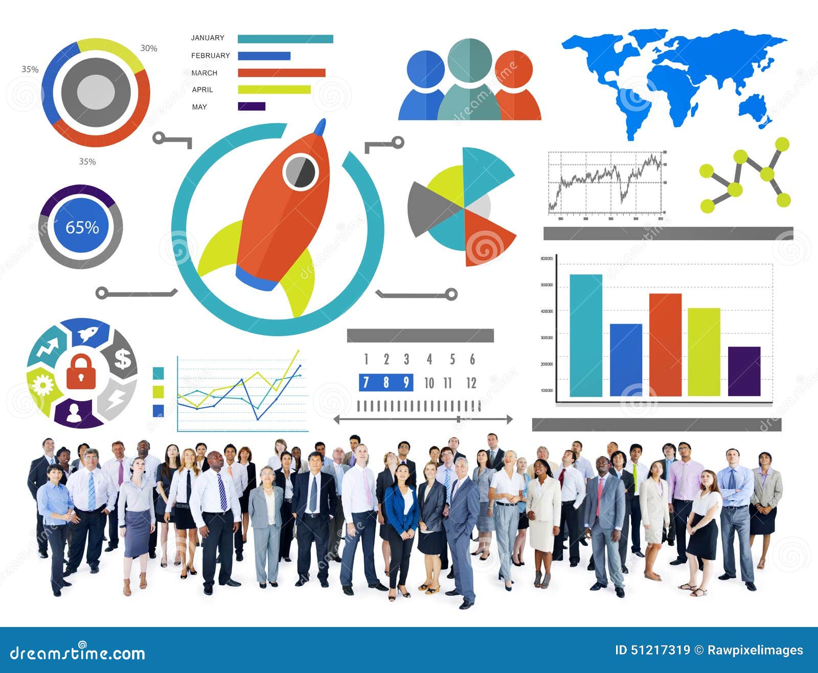 New Business Chart Innovation Teamwork Global Business Concept Stock ...