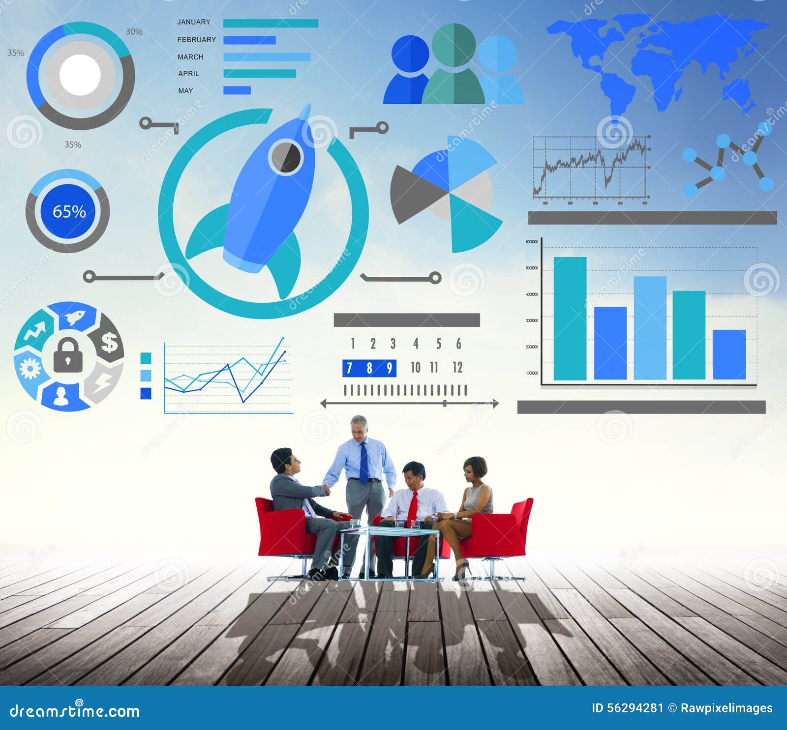 New Business Chart Innovation Teamwork Global Business Concept Stock ...