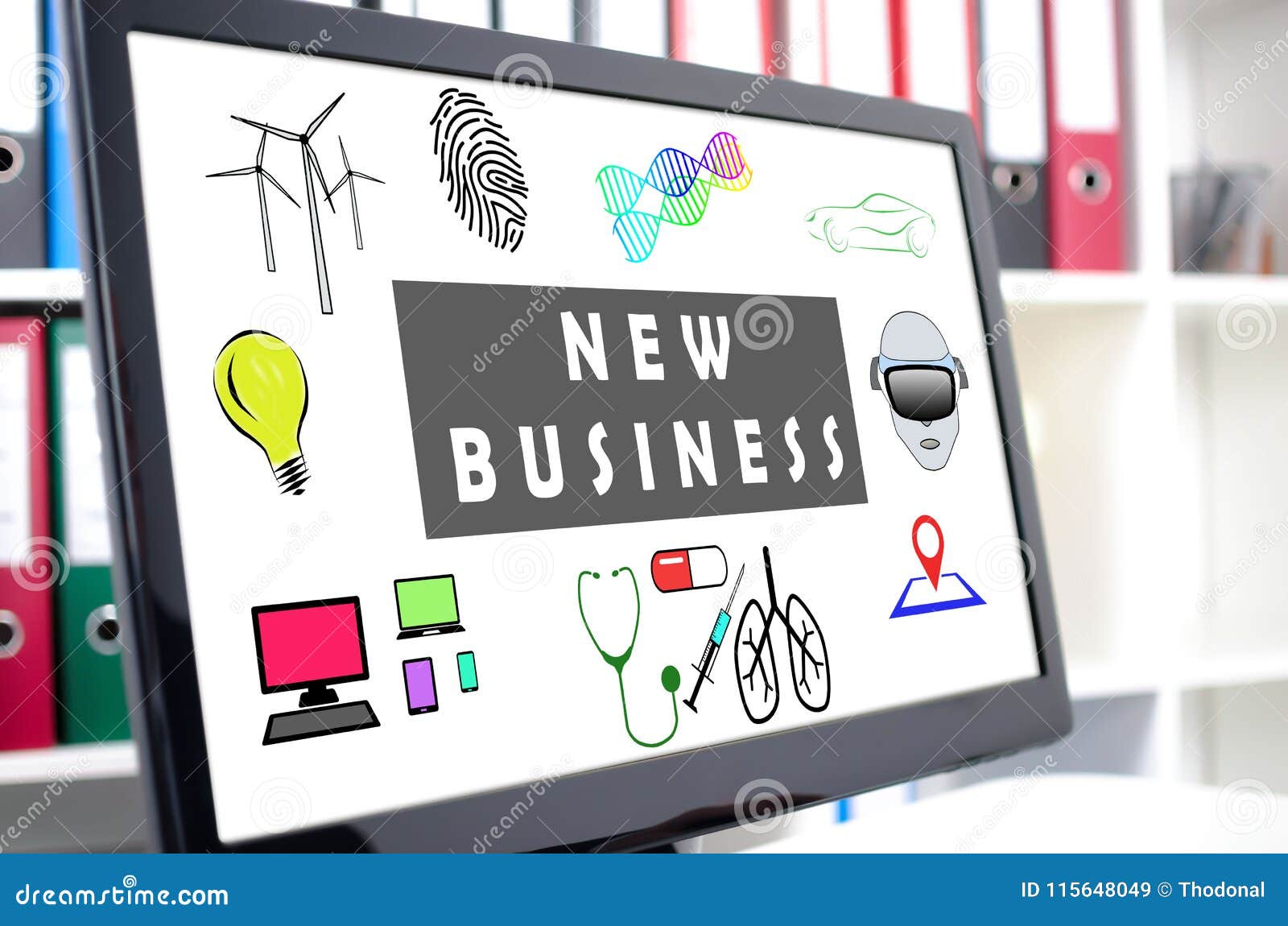 New Business Concept on a Computer Screen Stock Illustration ...