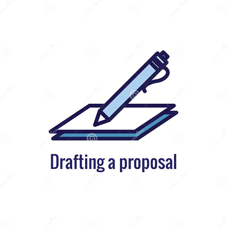 New Business Process Icon, Proposal Draft Phase Stock Vector ...