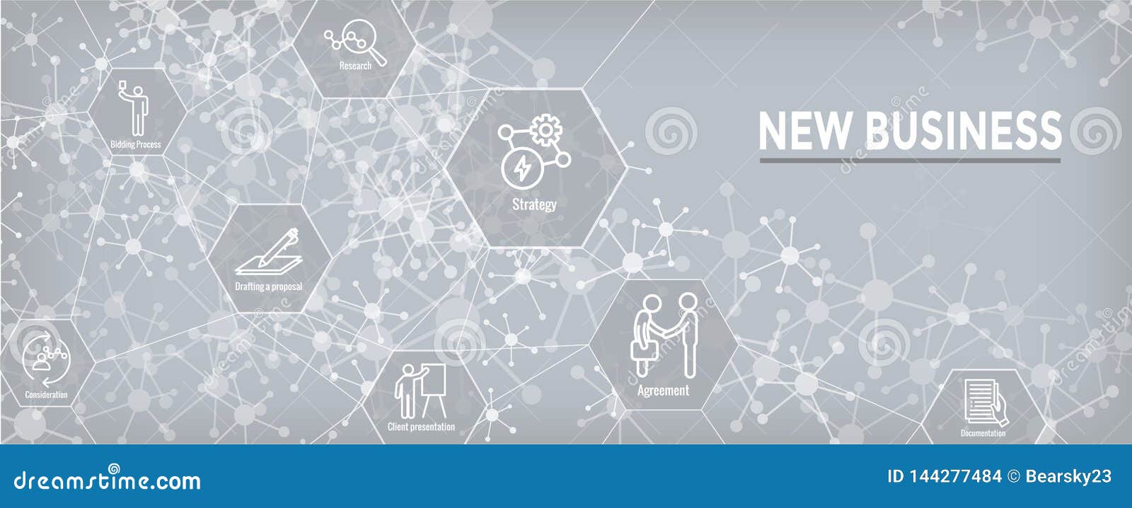 New Business Process Web Header Banner / Icon Set Stock Vector ...