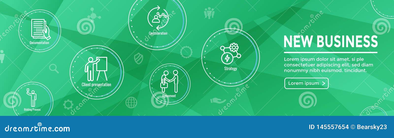 New Business Process Web Header Banner / Icon Set Stock Vector ...