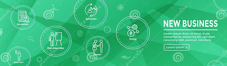 New Business Process Web Header Banner / Icon Set Stock Vector ...